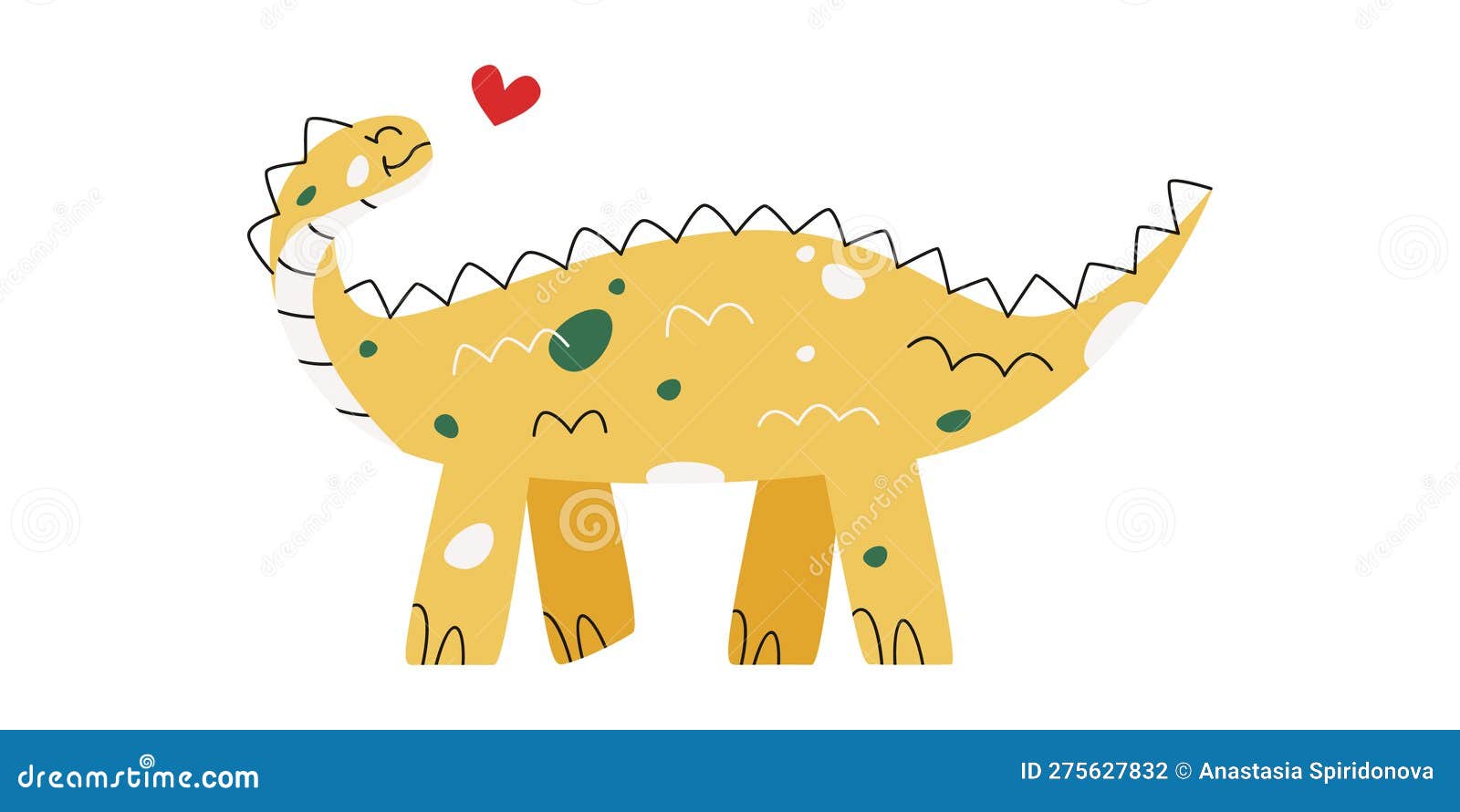 Flat Hand Drawn Vector Illustration of Scelidosaurus Dinosaur Stock Vector - Illustration of ...