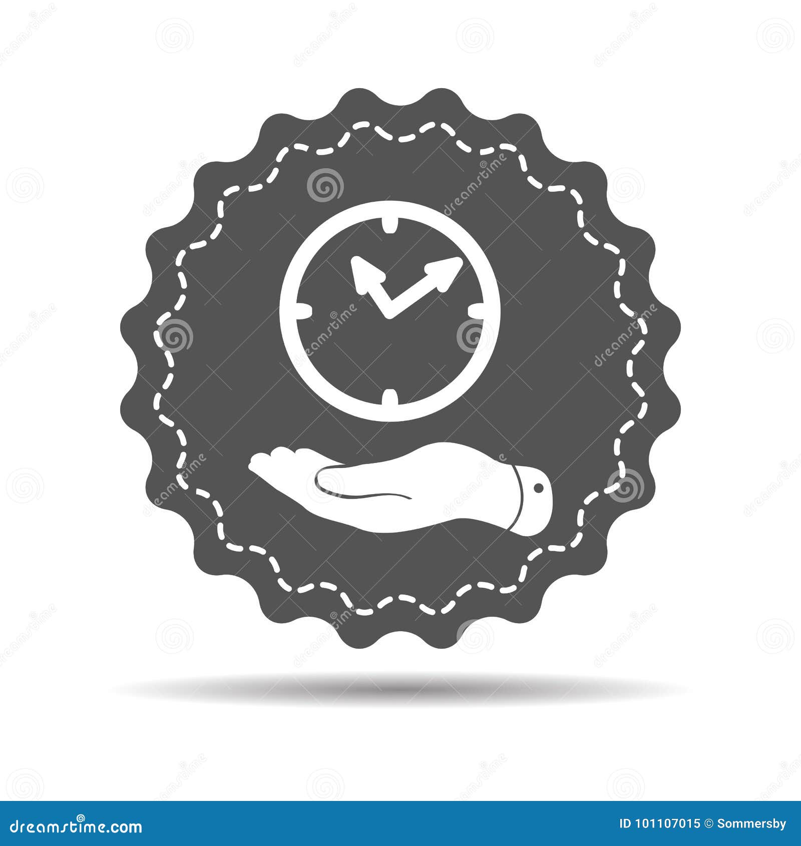 Flat Hand Giving the Clock Icon Stock Vector - Illustration of circle ...