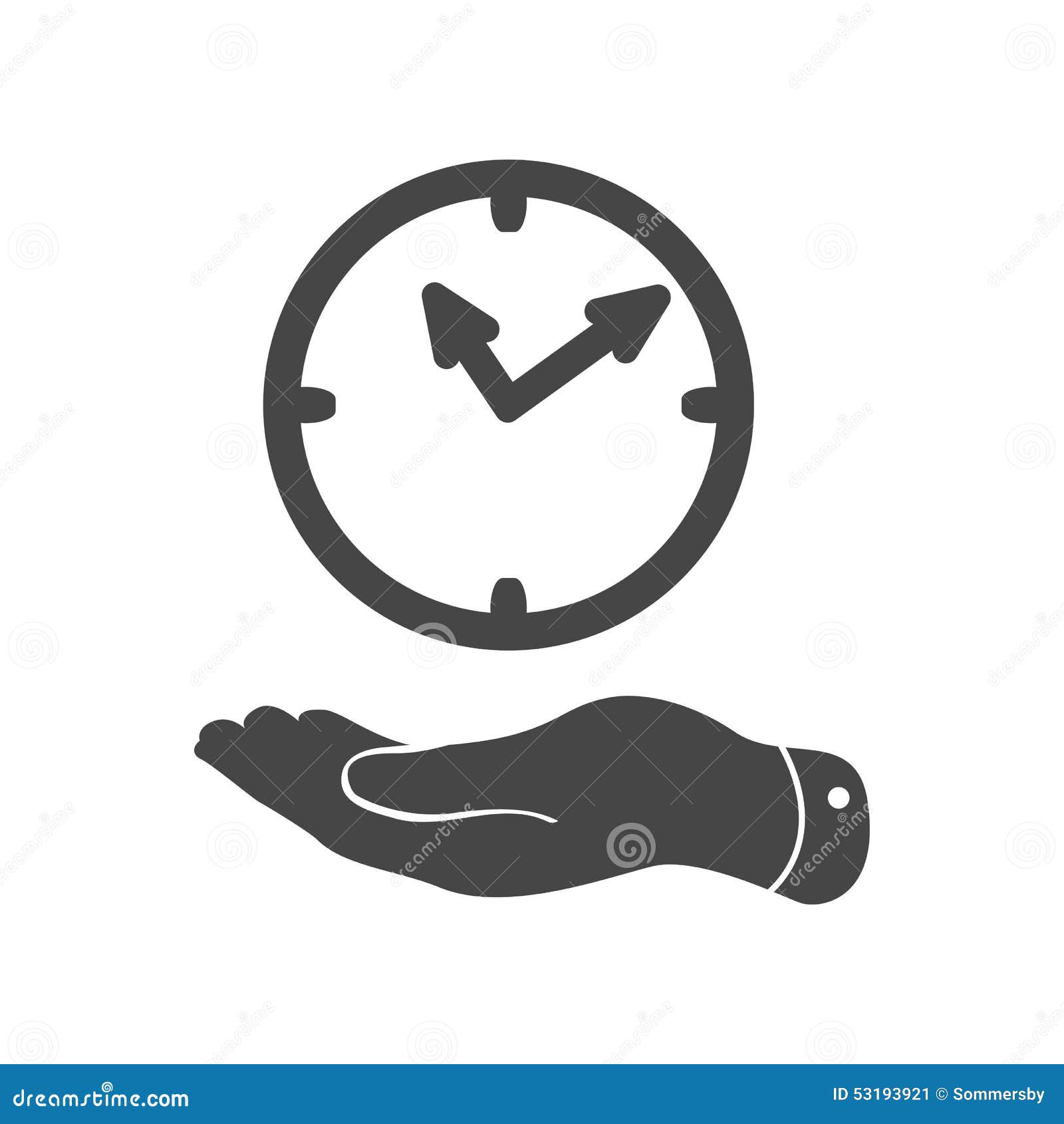 Flat Hand Giving the Clock Icon Stock Vector - Illustration of design ...