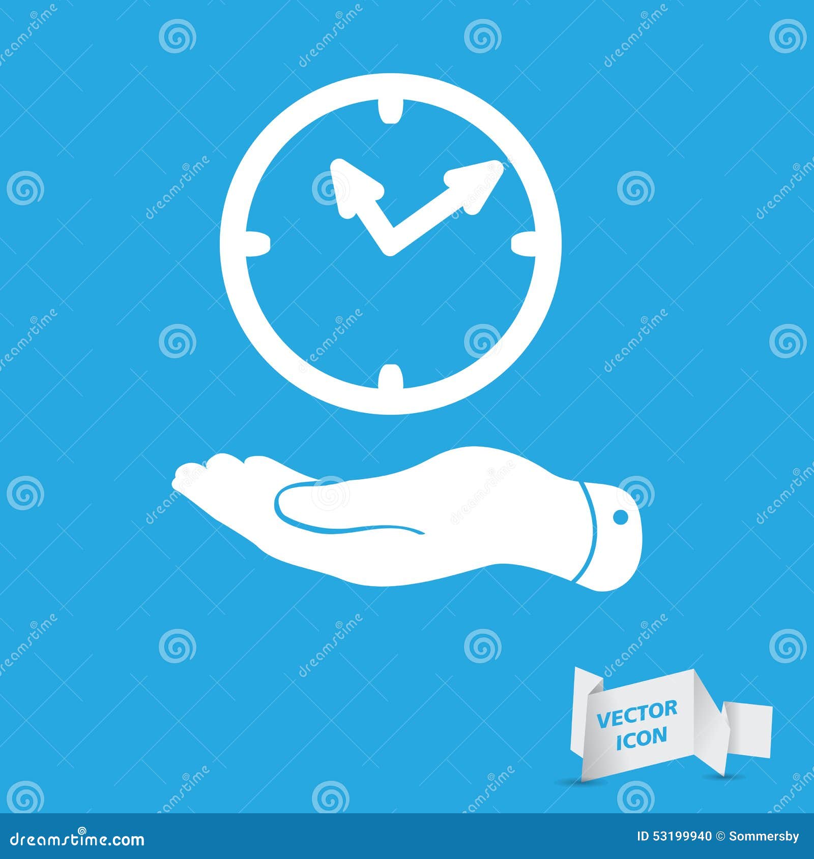 Flat Hand Giving the Clock Icon Stock Vector - Illustration of icon ...