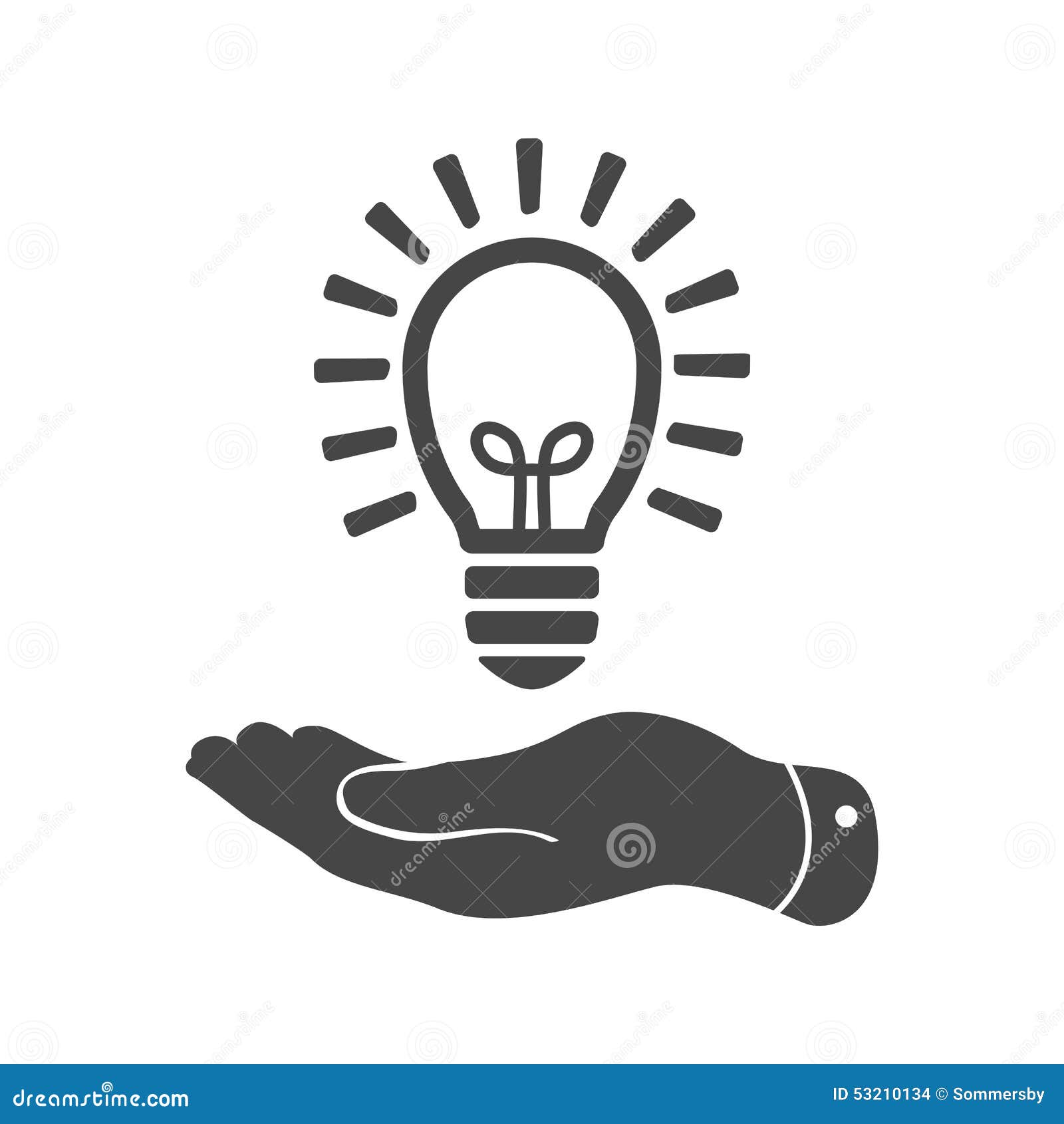 Flat Hand Giving Light Lamp Bulb Icon Stock Vector - Illustration of ...