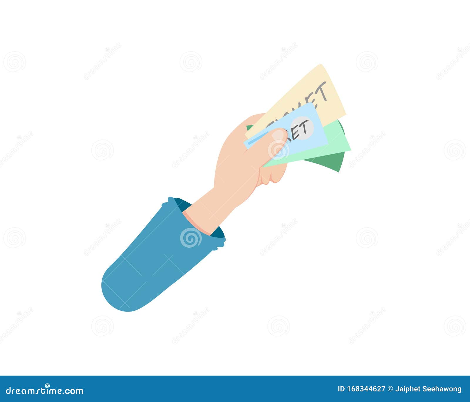 Flat Hand Holding Ticket Icon Stock Vector - Illustration of business ...