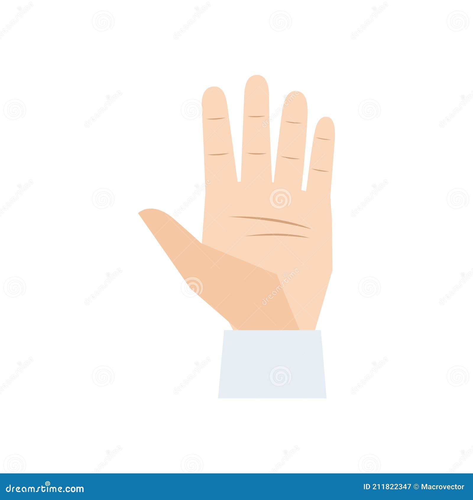 Flat Hand Icon stock vector. Illustration of icon, reaction - 211822347