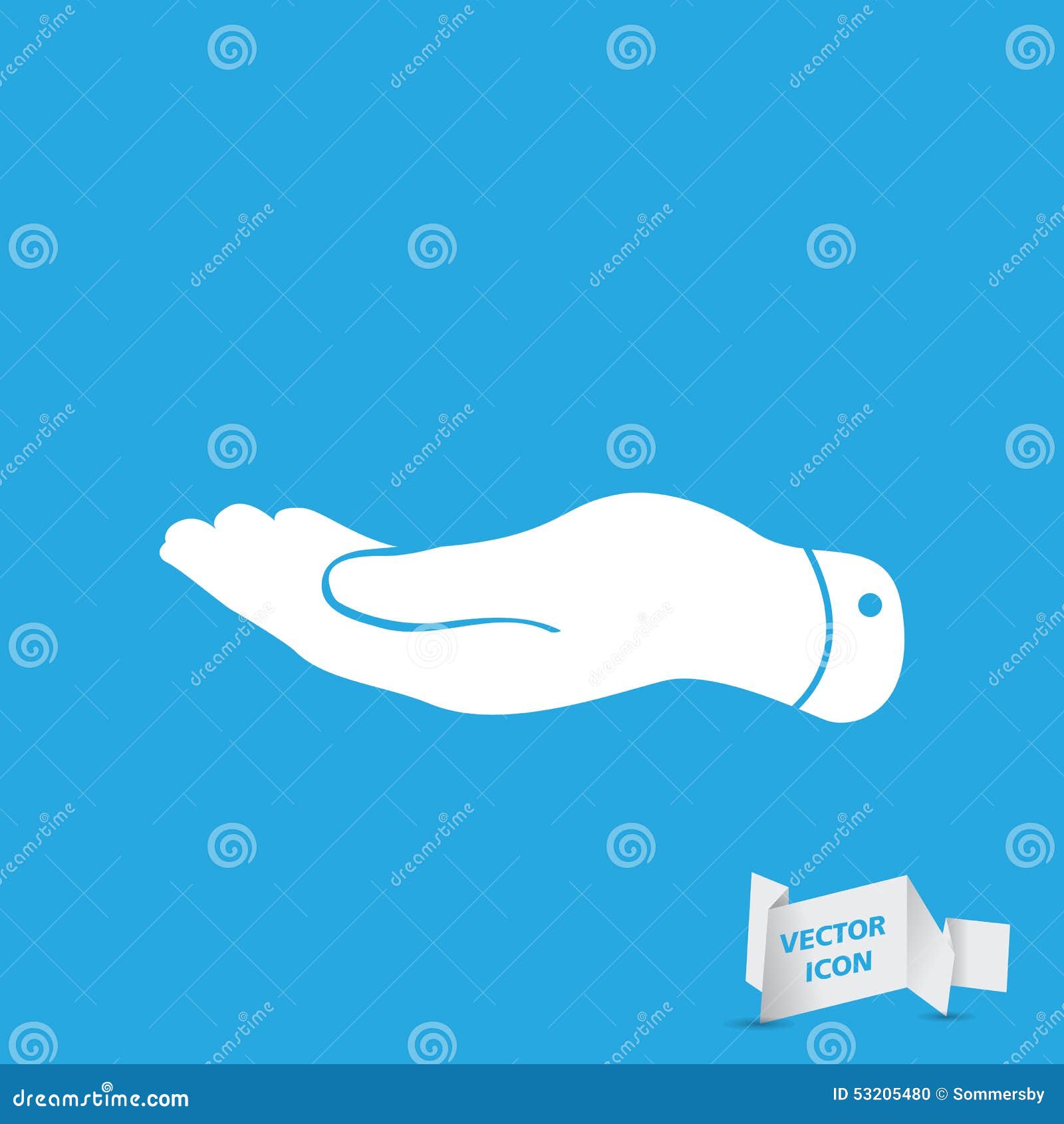 Flat hand icon stock vector. Illustration of flat, care - 53205480