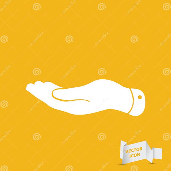 Flat hand icon stock vector. Illustration of gesture - 100389059