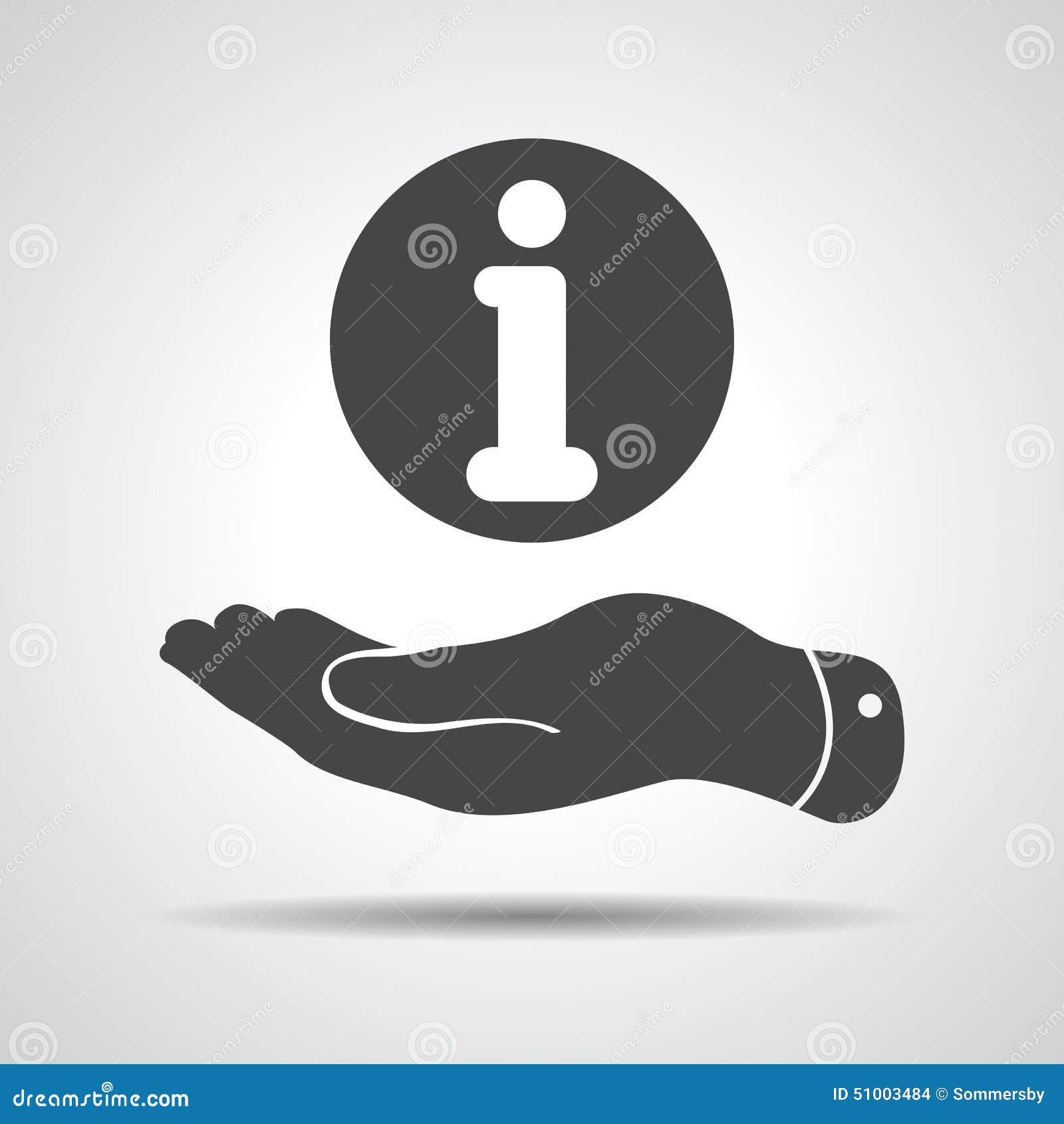 Flat Hand with the Info Icon Stock Vector - Illustration of ...