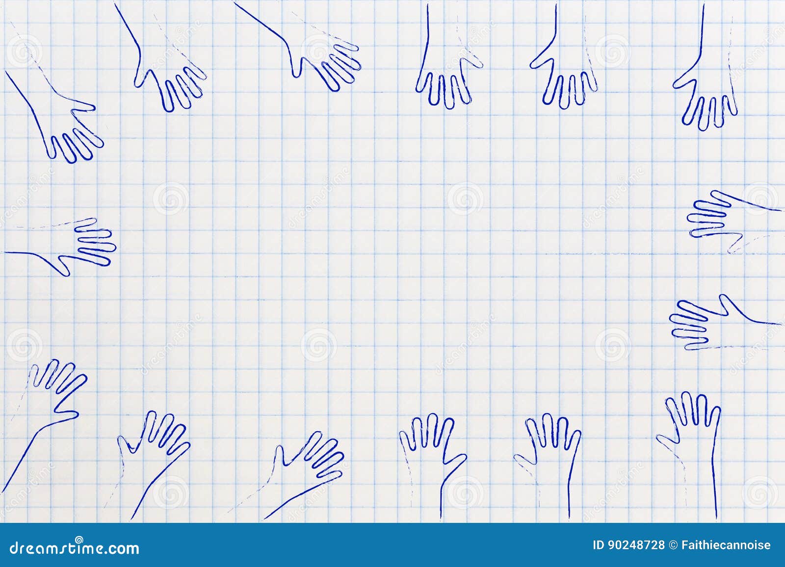 Flat Hands Border and Copyspace Stock Illustration - Illustration of ...