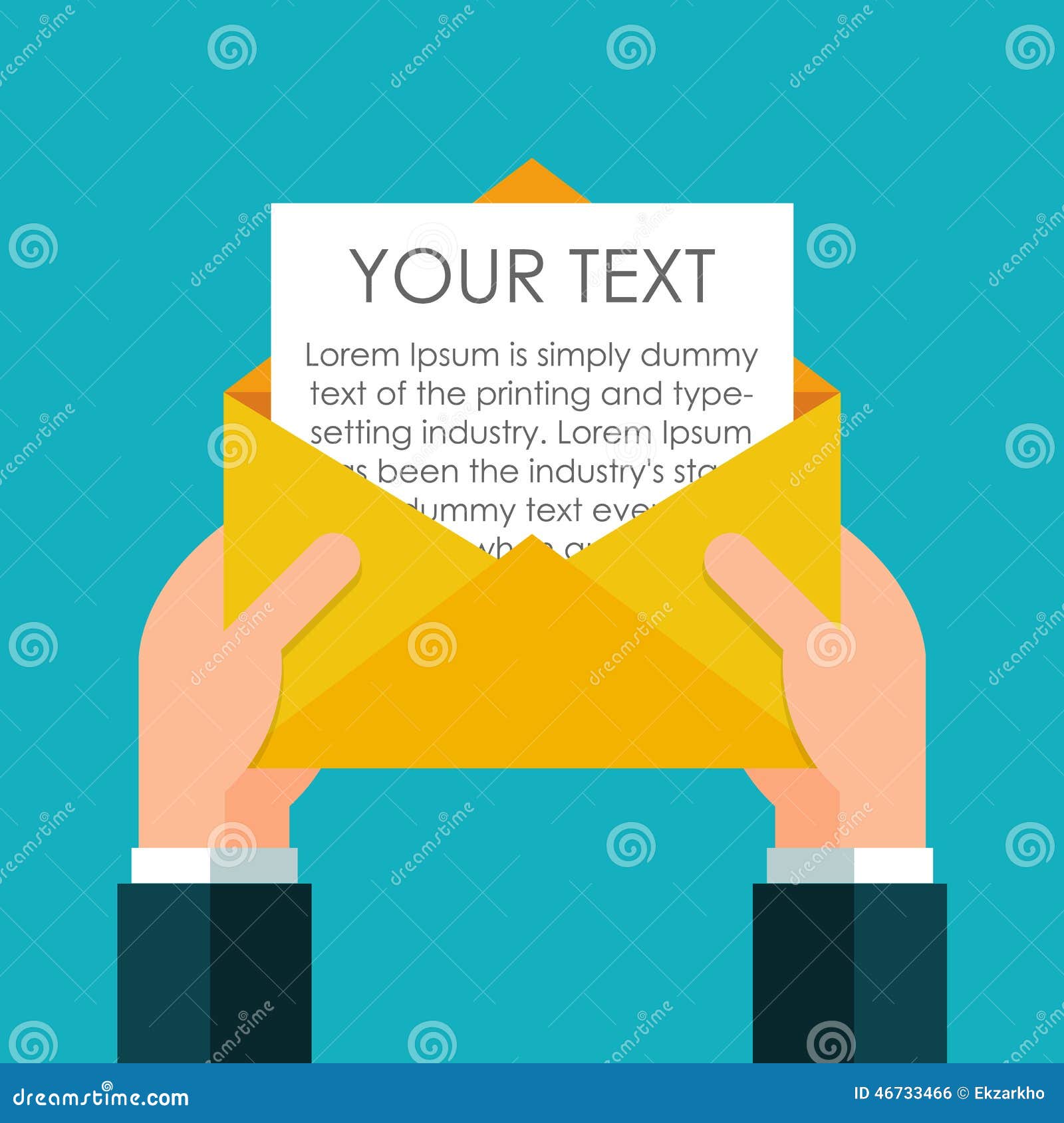 Flat Hands Holding a Message Stock Vector - Illustration of information ...