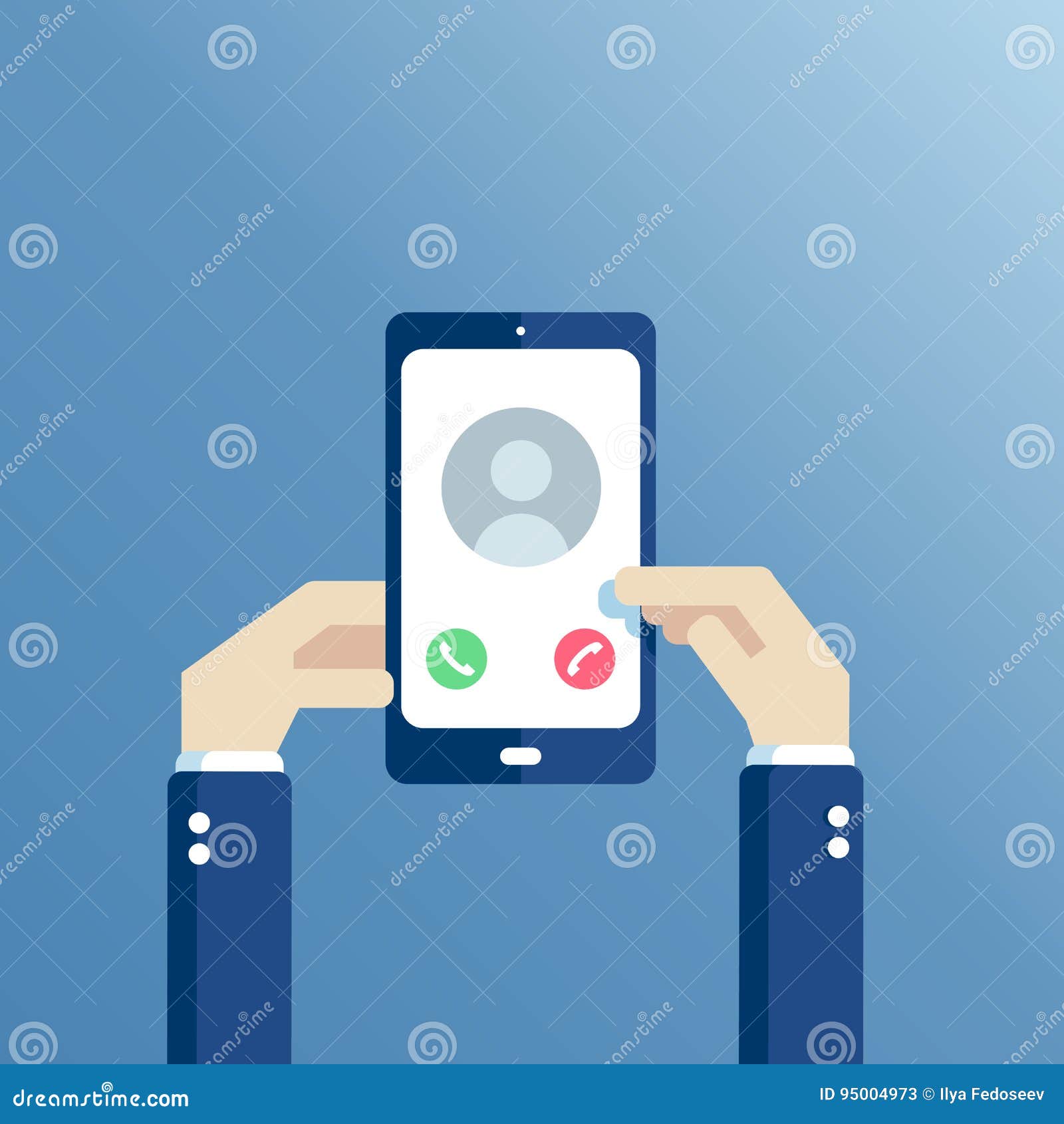 Flat hands and phone call stock vector. Illustration of flat - 95004973
