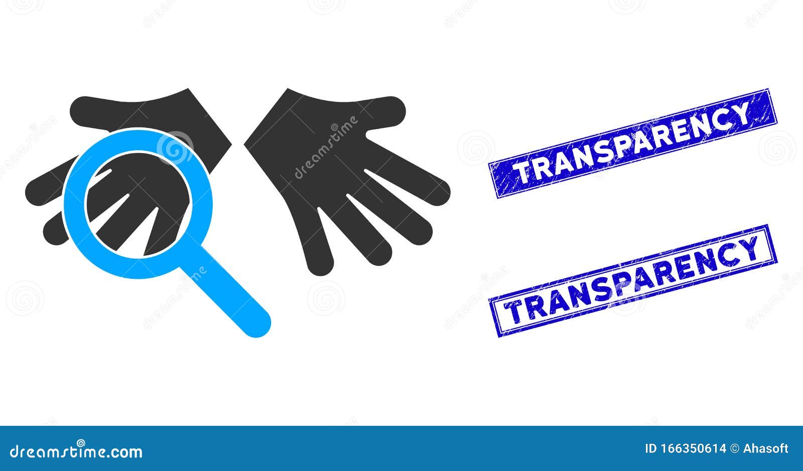 Flat Hands Tranparency Icon and Scratched Rectangle Transparency Seals ...