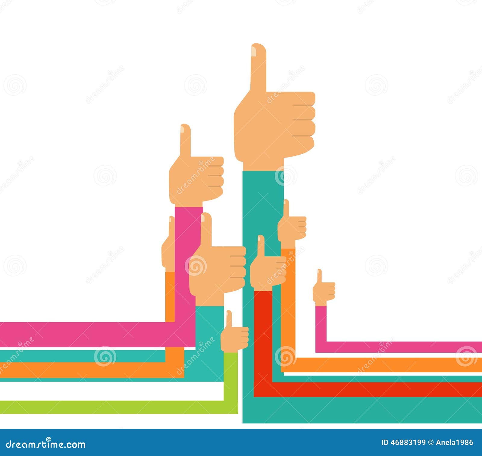 Flat Hands stock vector. Illustration of finger, agreement - 46883199