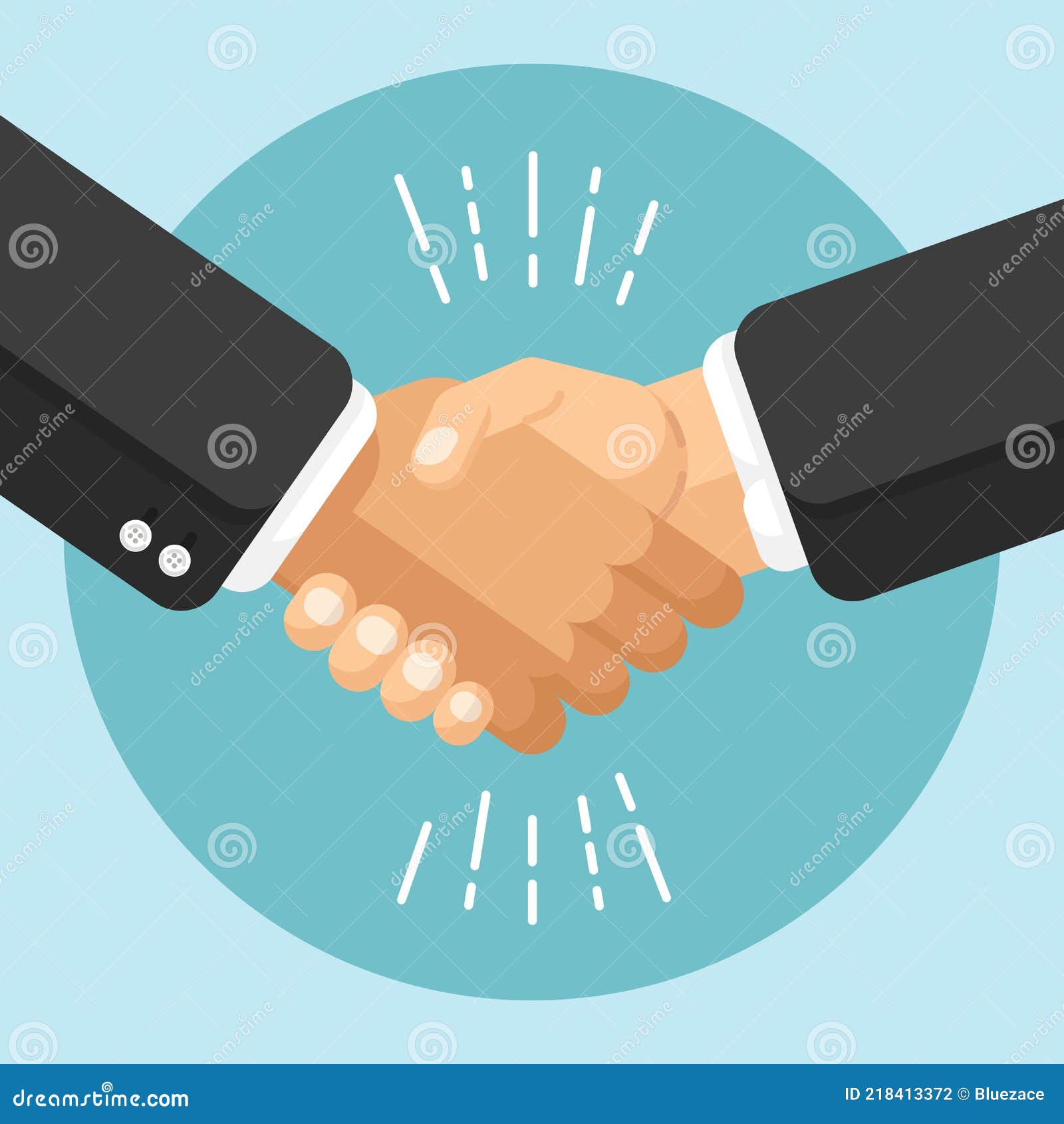 Flat Handshake Pictogram Is Isolated On A White Background Cartoon ...