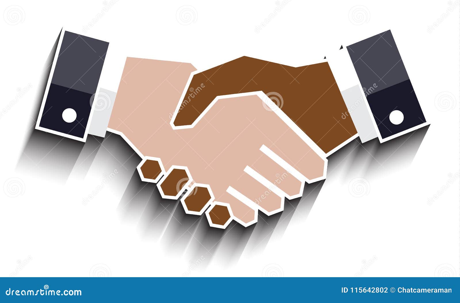 Flat handshake icon stock vector. Illustration of relationship - 115642802