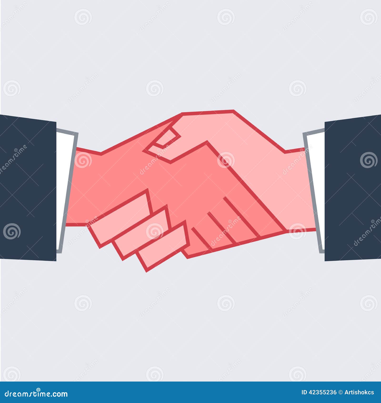 Flat Handshake Icon. stock vector. Illustration of chain - 42355236
