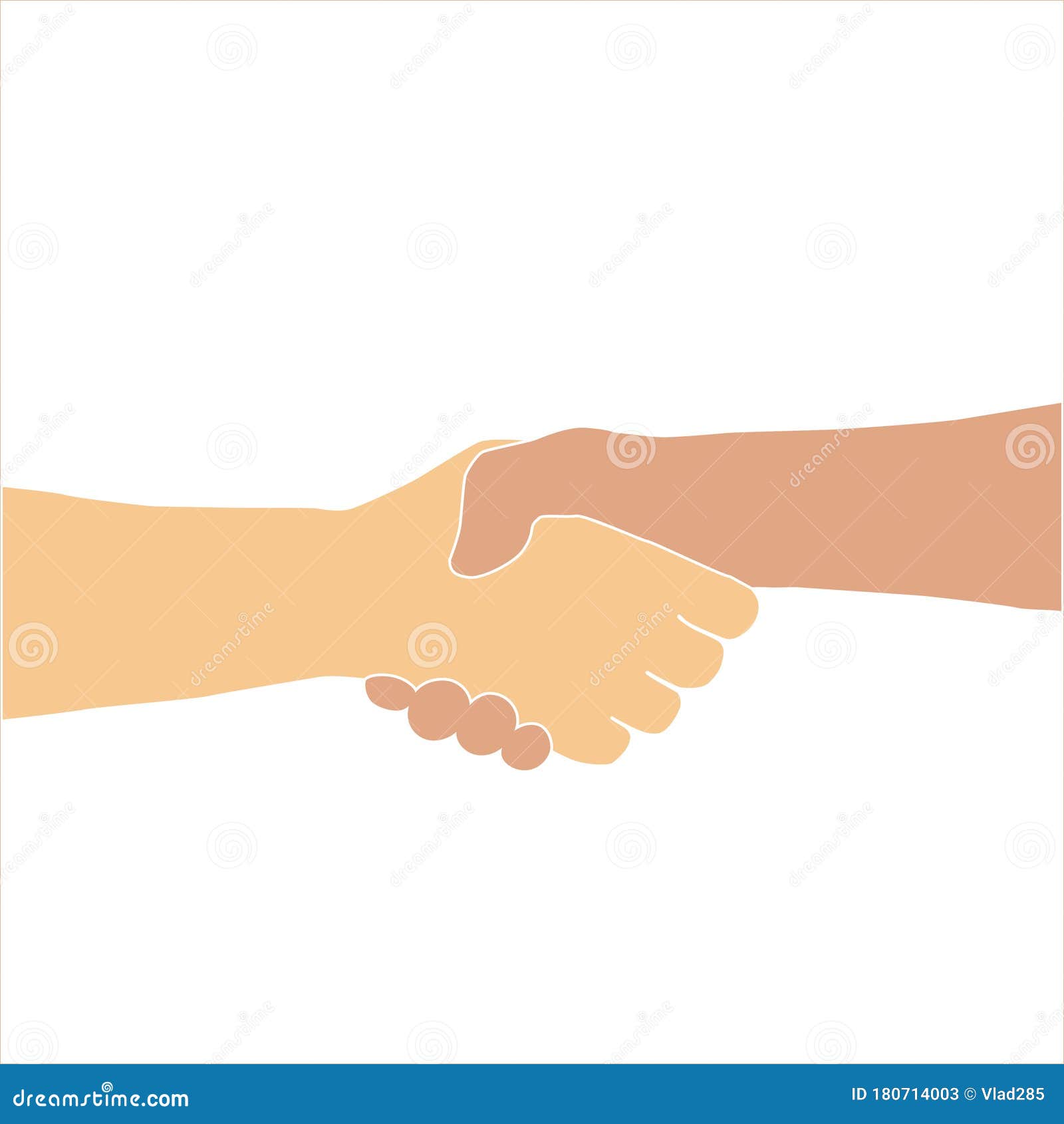Flat Handshake Pictogram is Isolated on a White Background Stock Vector ...
