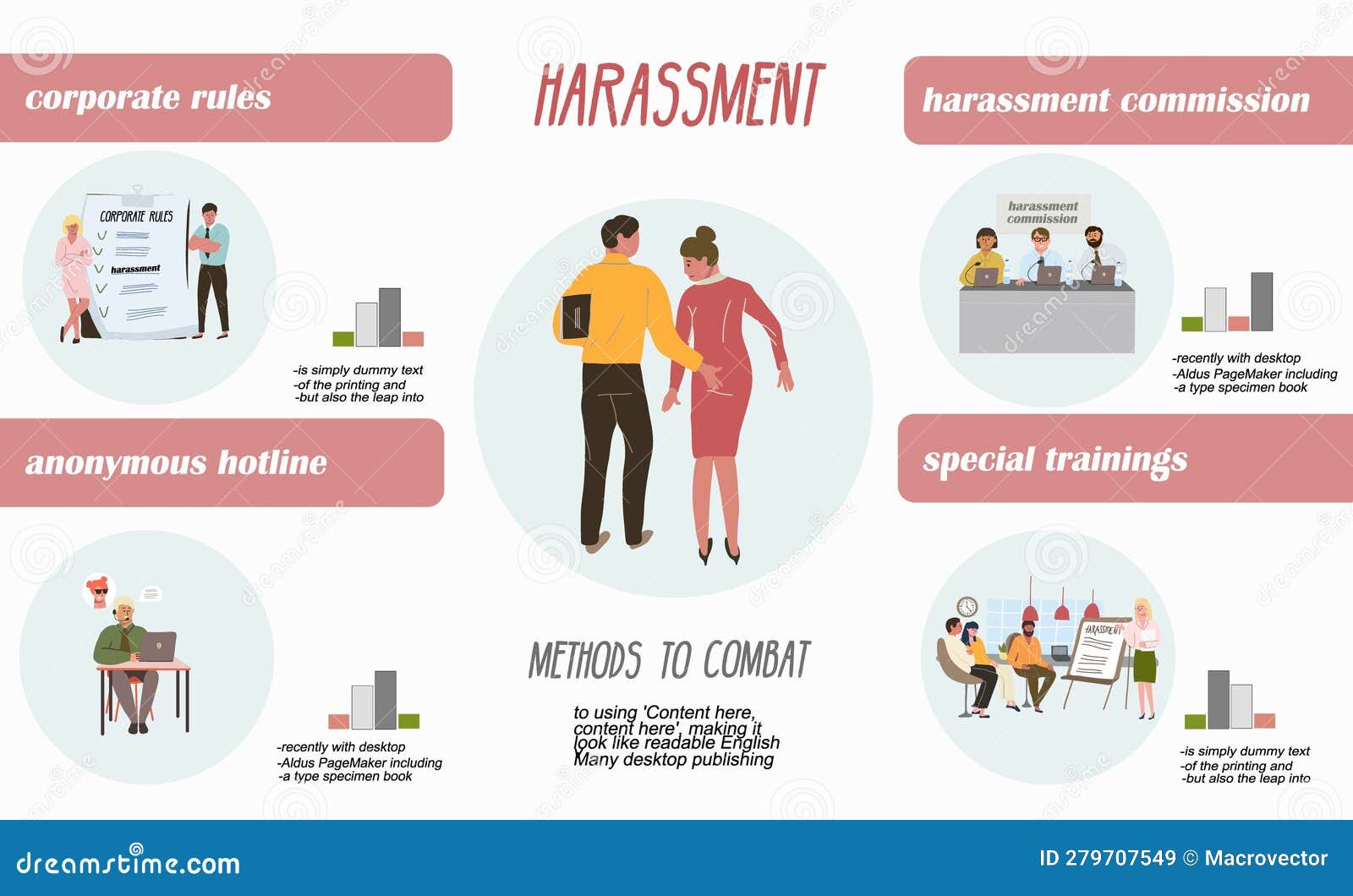 Flat Harassment Work Infographics Stock Vector - Illustration of ...