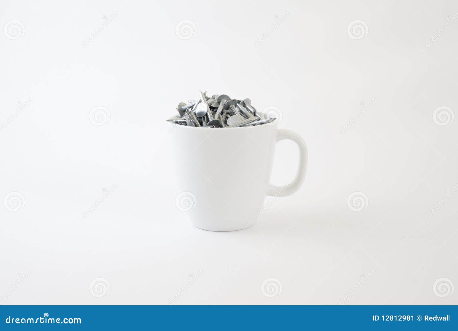 Flat Head Nails in a Coffee Cup Stock Image - Image of gourmet, joke ...