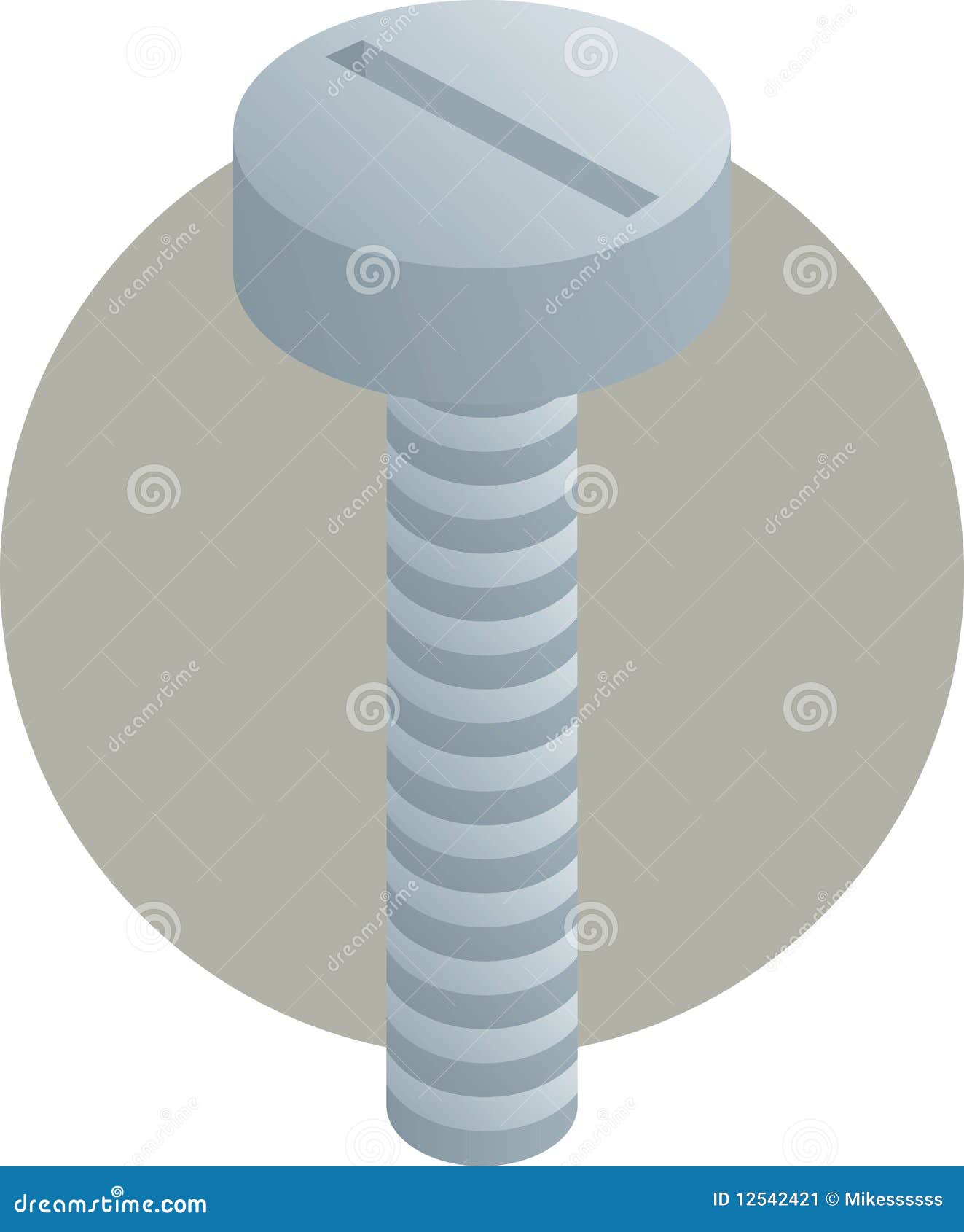 Head Bolt And Screw Icon Set Isolated On White Background. Top View ...