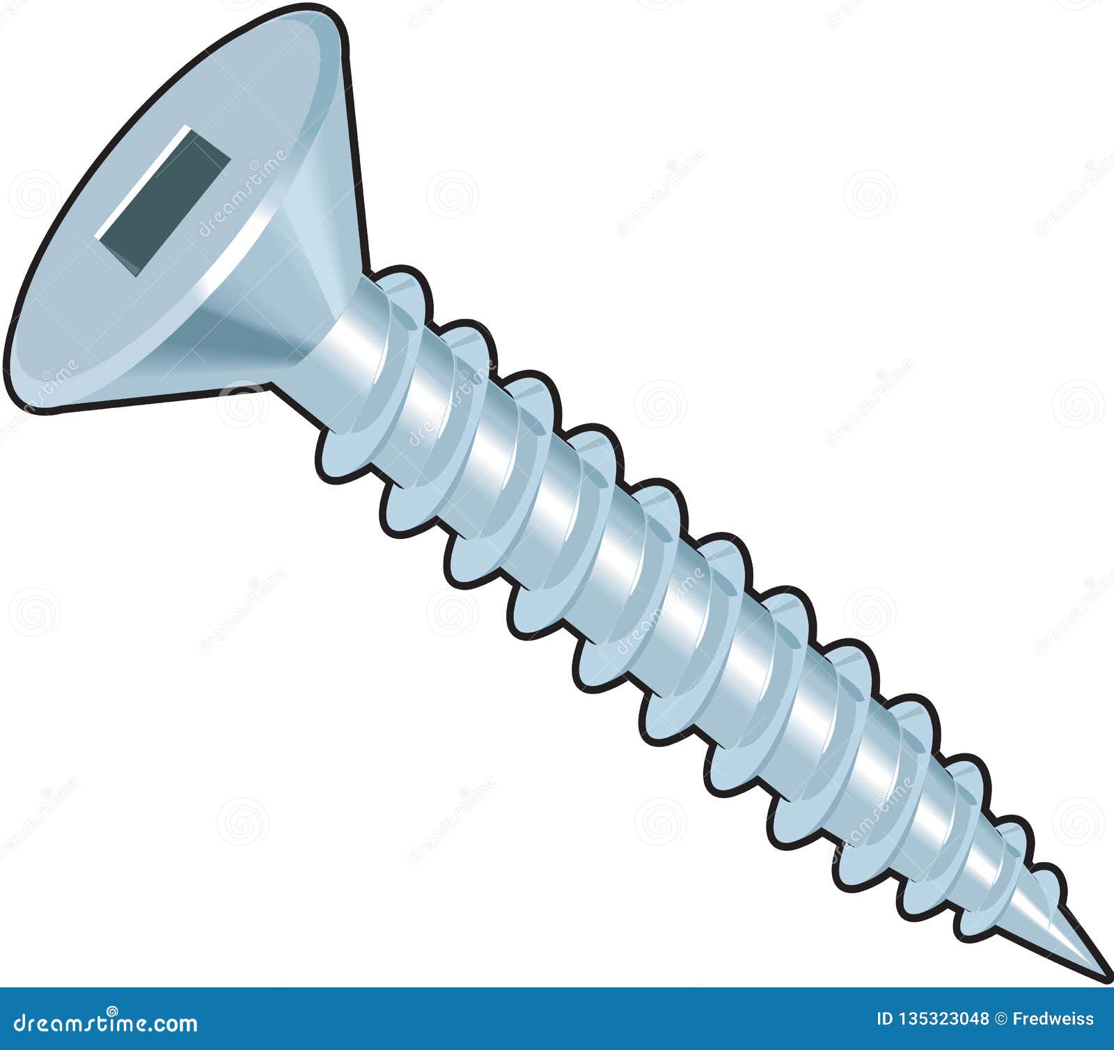 Flat Head Square Recess Vector Illustration Stock Vector - Illustration ...