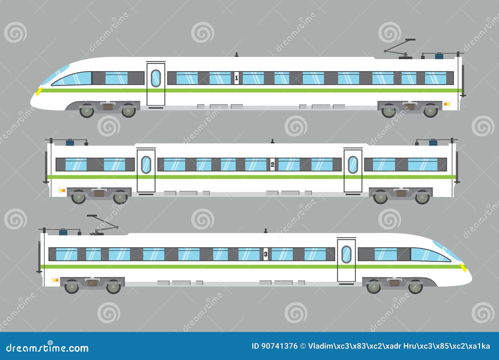Flat High-speed Train Isolated Vector Express Railway Illustration ...