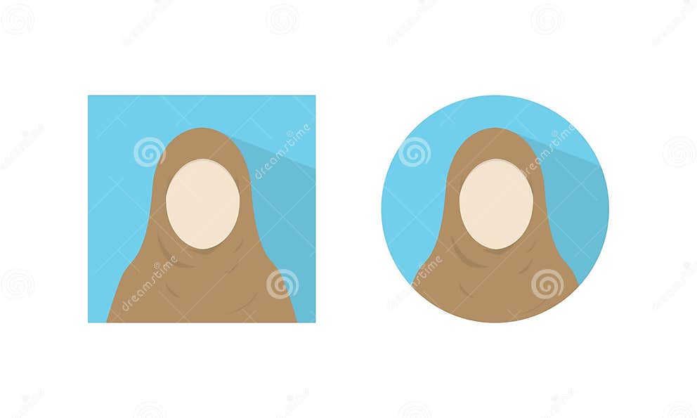 Flat Hijab Profile Avatar Vector, Hijab Office Icon Stock Vector ...