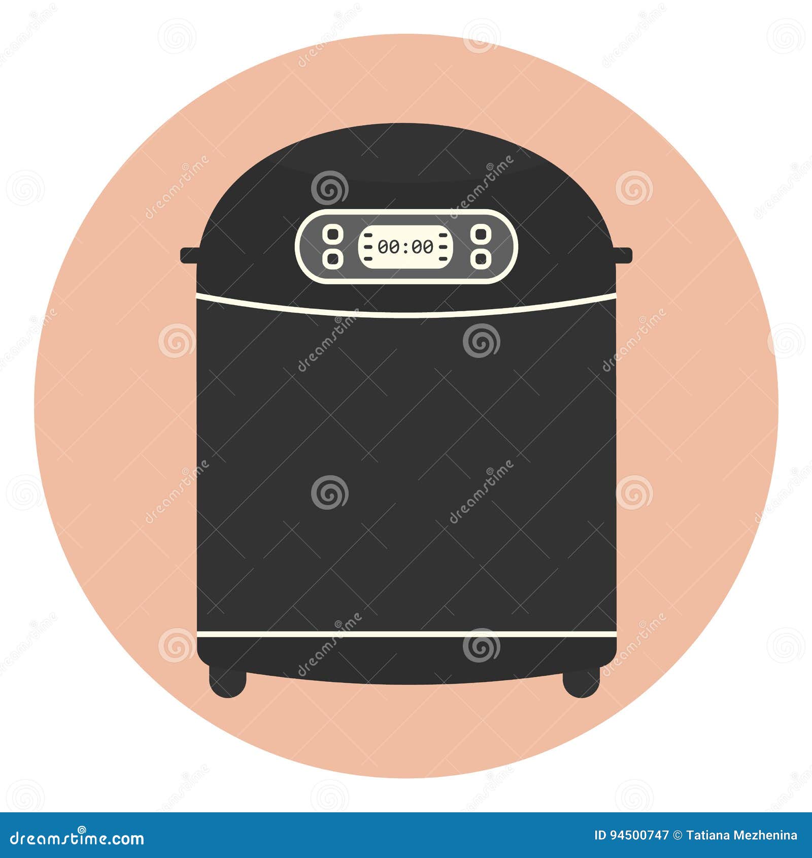 Flat Home Bread Maker Machine, Kitchen Appliance Stock Illustration ...