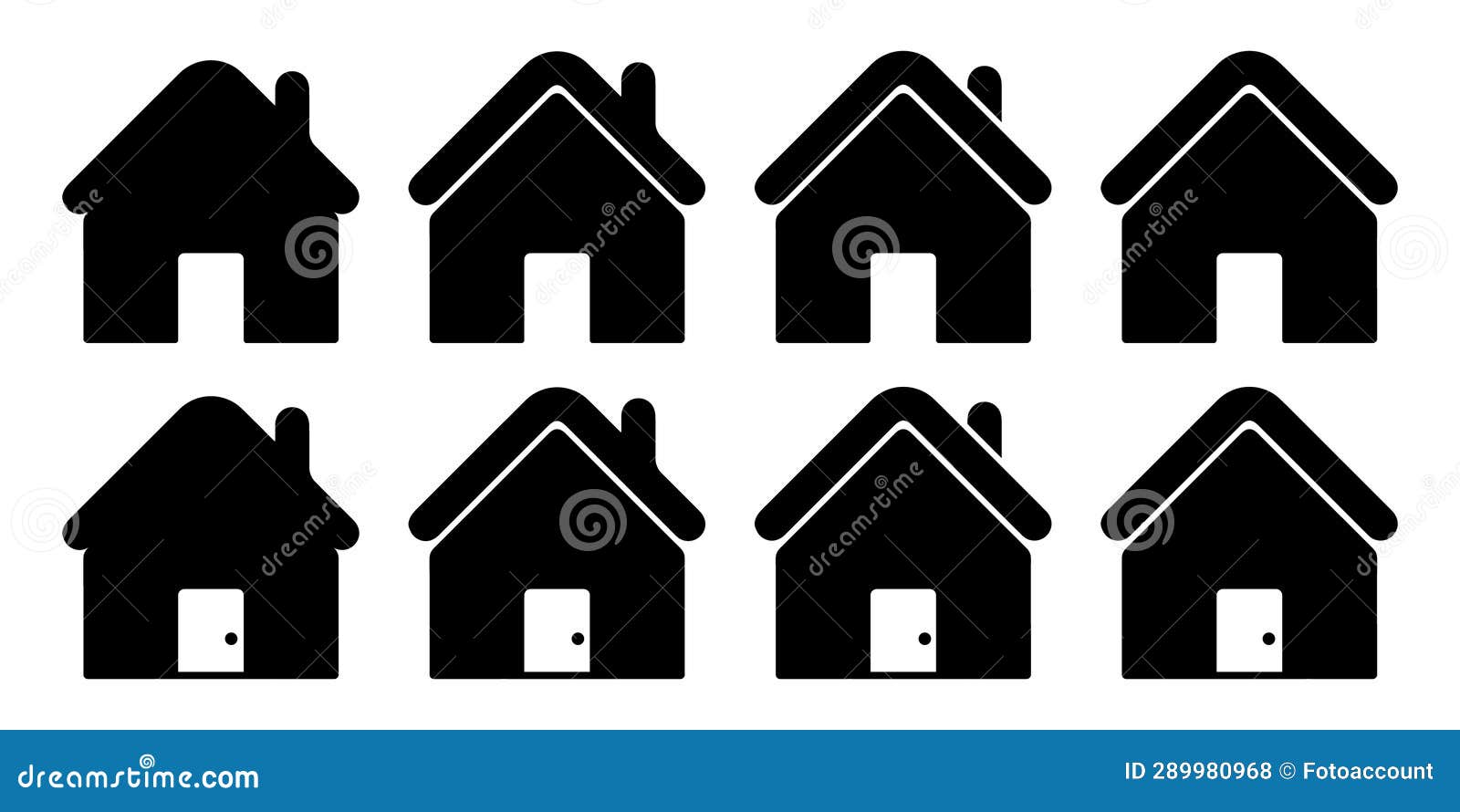 Flat House Icon Set - Vector Illustrations Isolated on White Background ...