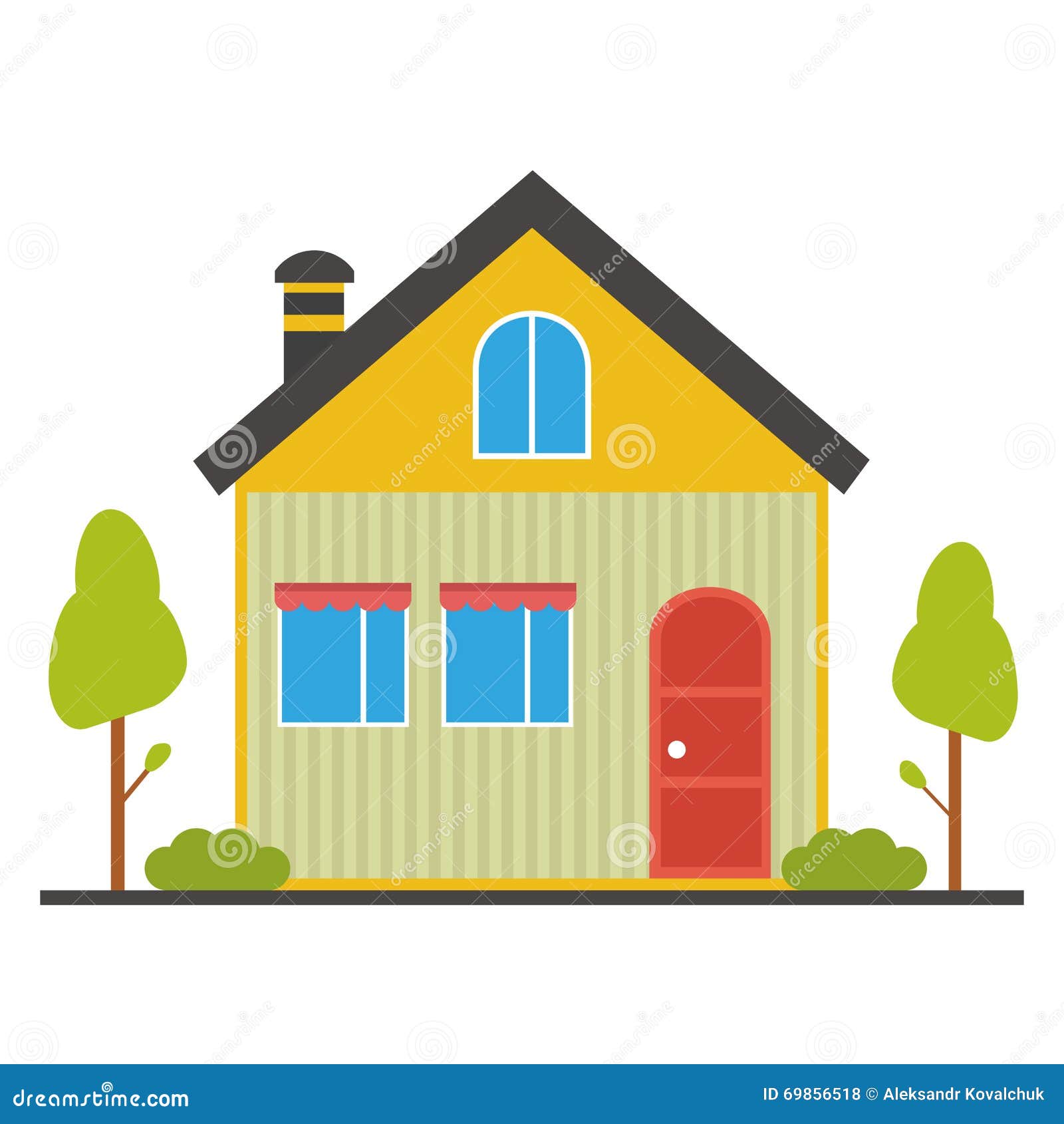 Flat house icon. stock vector. Illustration of colorful - 69856518