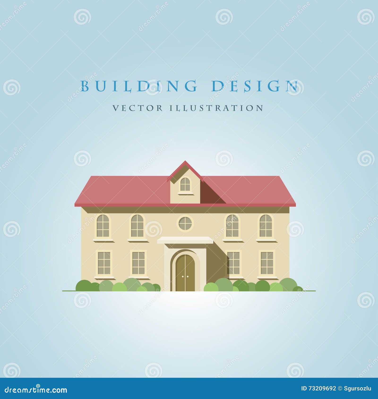 Flat house illustration stock vector. Illustration of house - 73209692