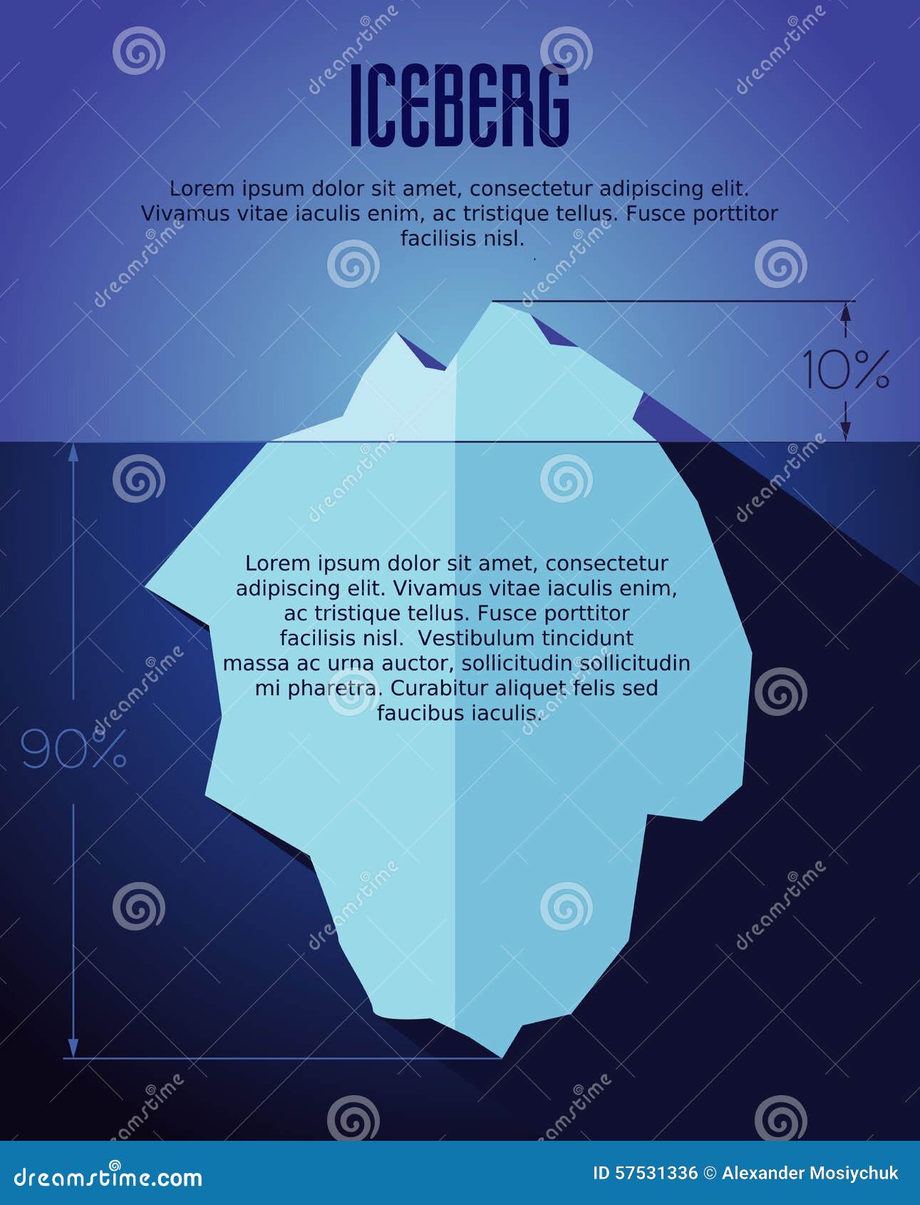 Flat Iceberg Concept Illustration With Infografic. | CartoonDealer.com ...