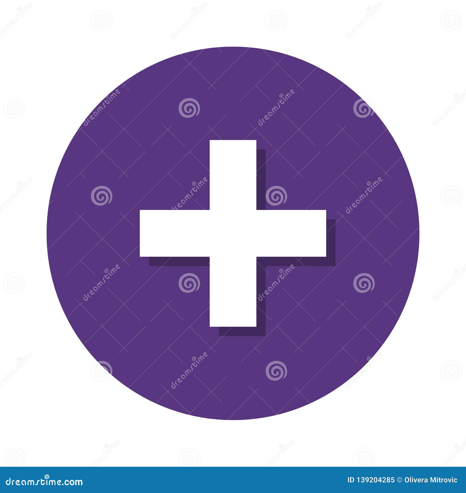 Flat Icon Addition on Purple Circle Stock Vector - Illustration of ...