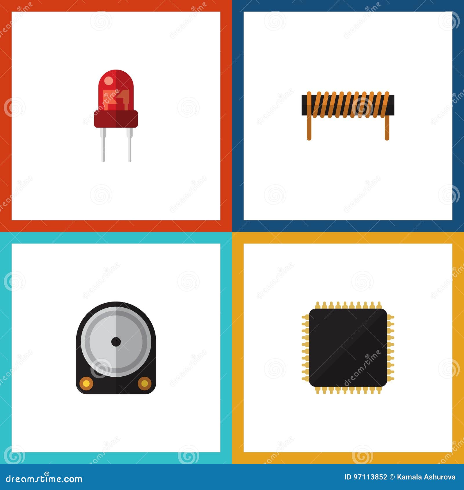Flat Icon Appliance Set of Hdd, Recipient, Cpu and Other Vector Objects. Also Includes Cpu, Coil ...