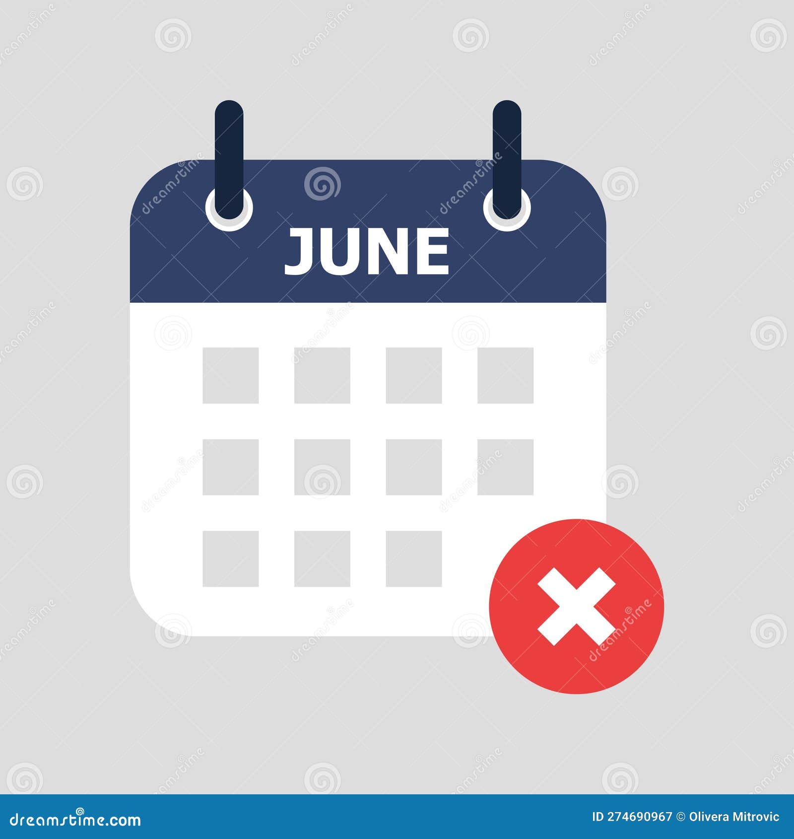 Flat Icon Appointment Cancellation Stock Vector - Illustration of page ...