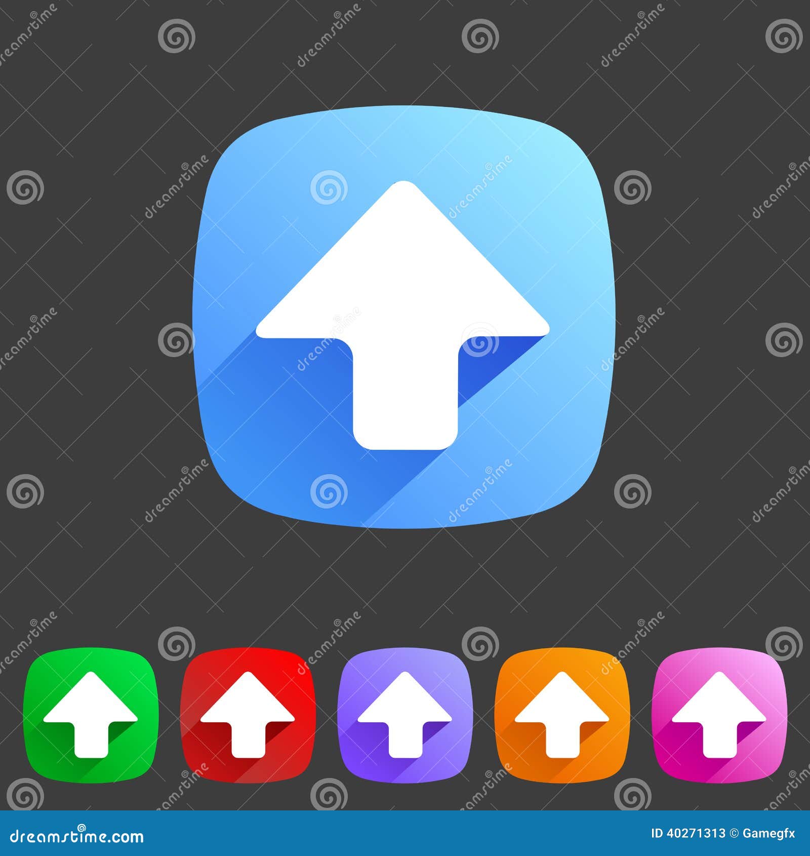 Flat icon arrow up stock vector. Illustration of game - 40271313