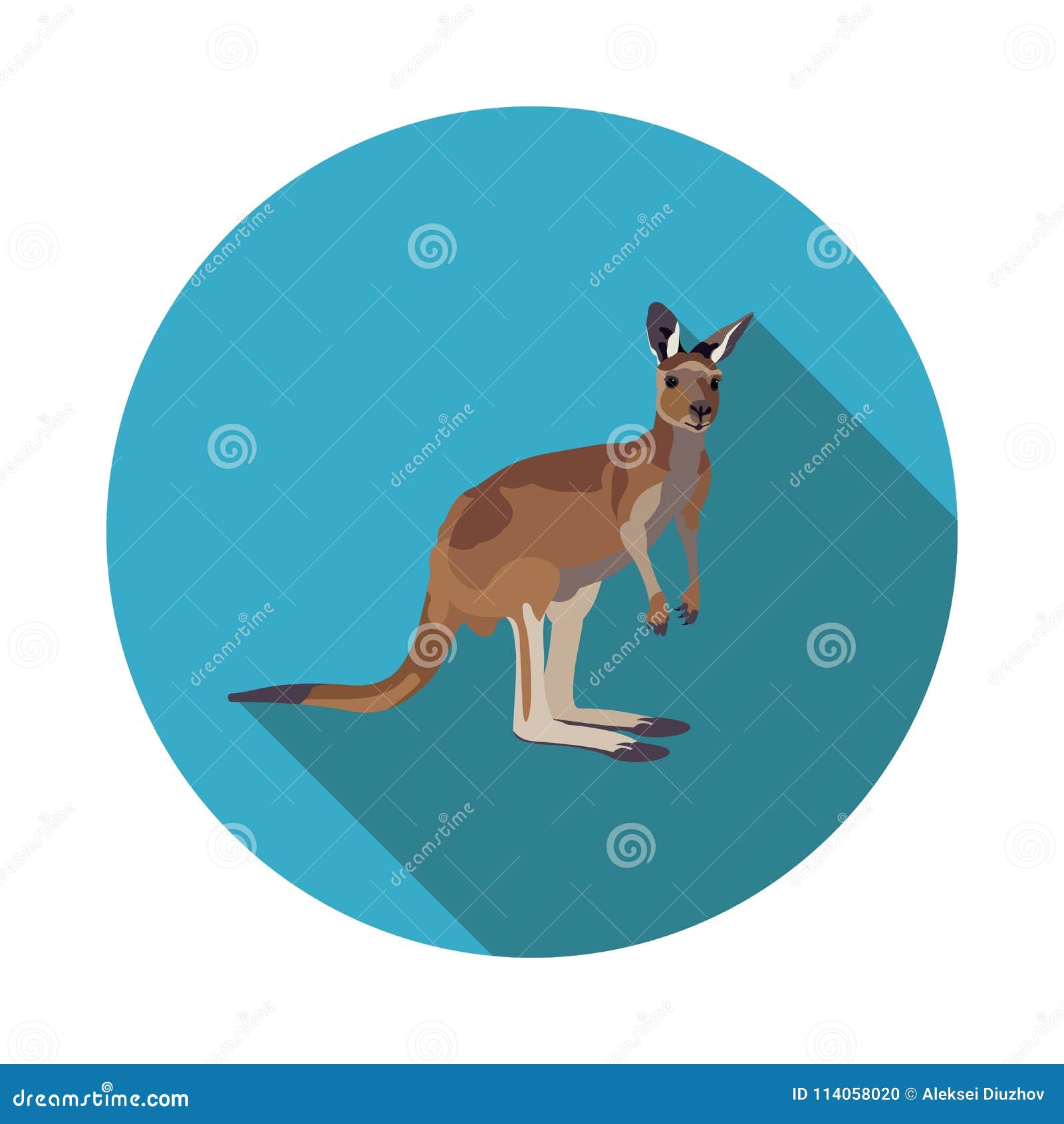 Flat Icon of Australian Kangaroo Stock Vector - Illustration of cute ...