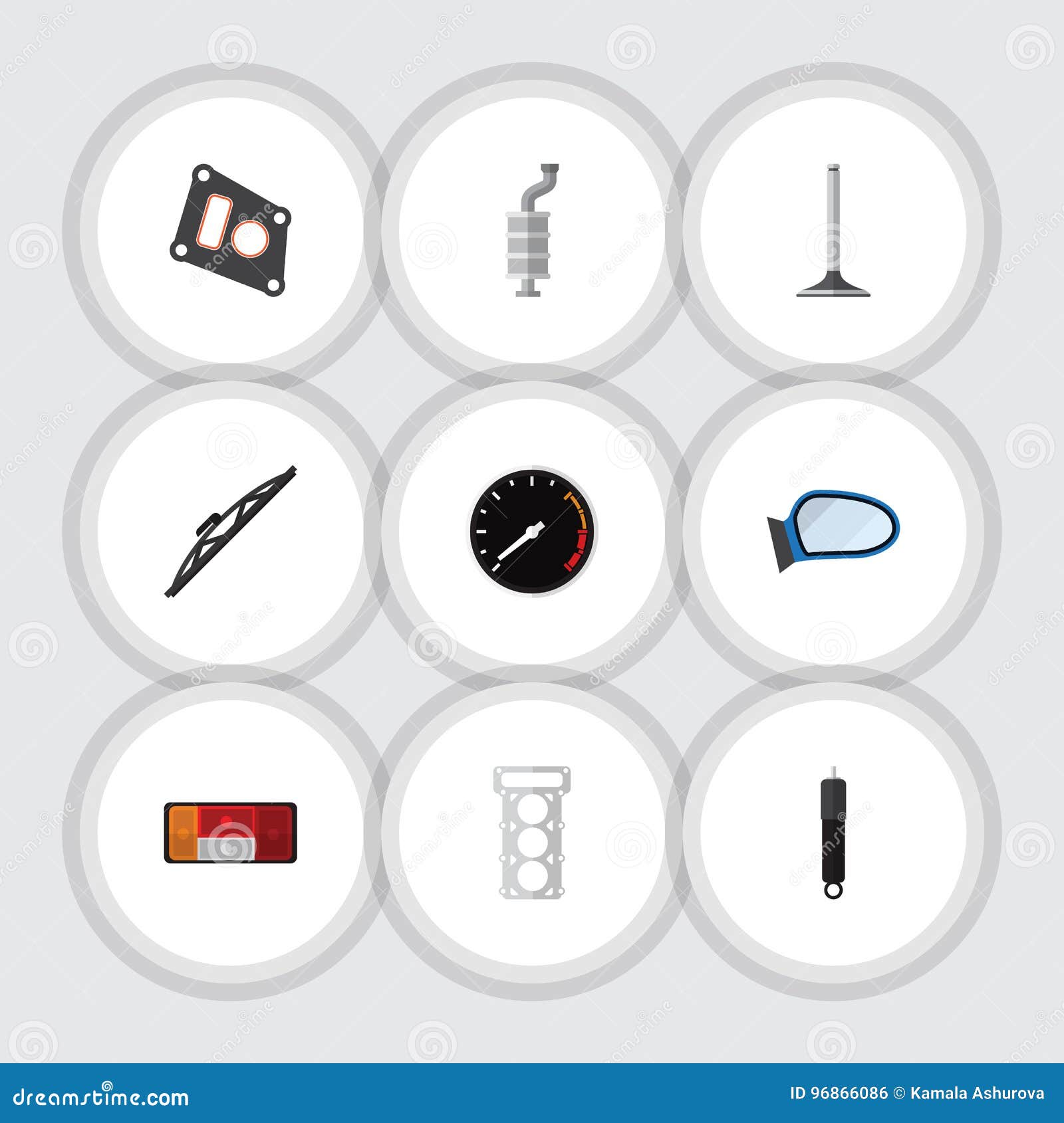 Flat Icon Auto Set of Auto Component, Combustion, Car Segment and Other ...