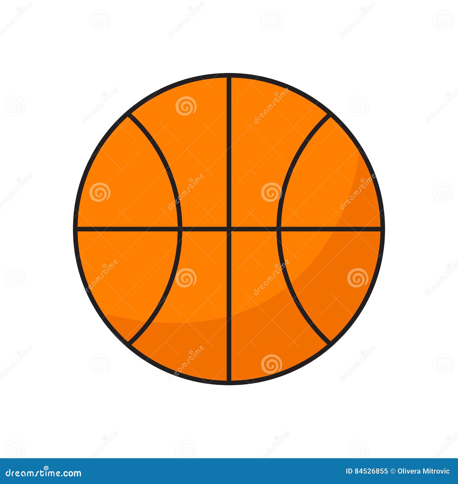 Flat icon basketball ball stock vector. Illustration of championship - 84526855