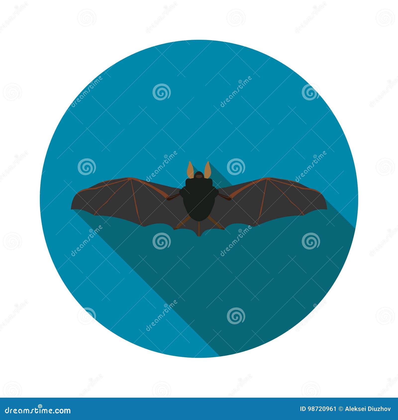 Flat icon bat stock vector. Illustration of flight, happy - 98720961