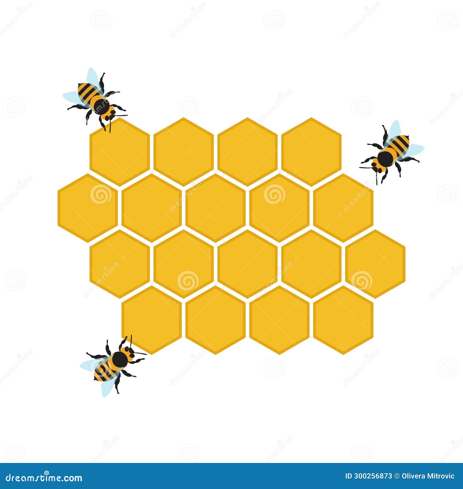 Beehive Honeycomb Vector Illustration. Bee Honey Shapes Texture ...