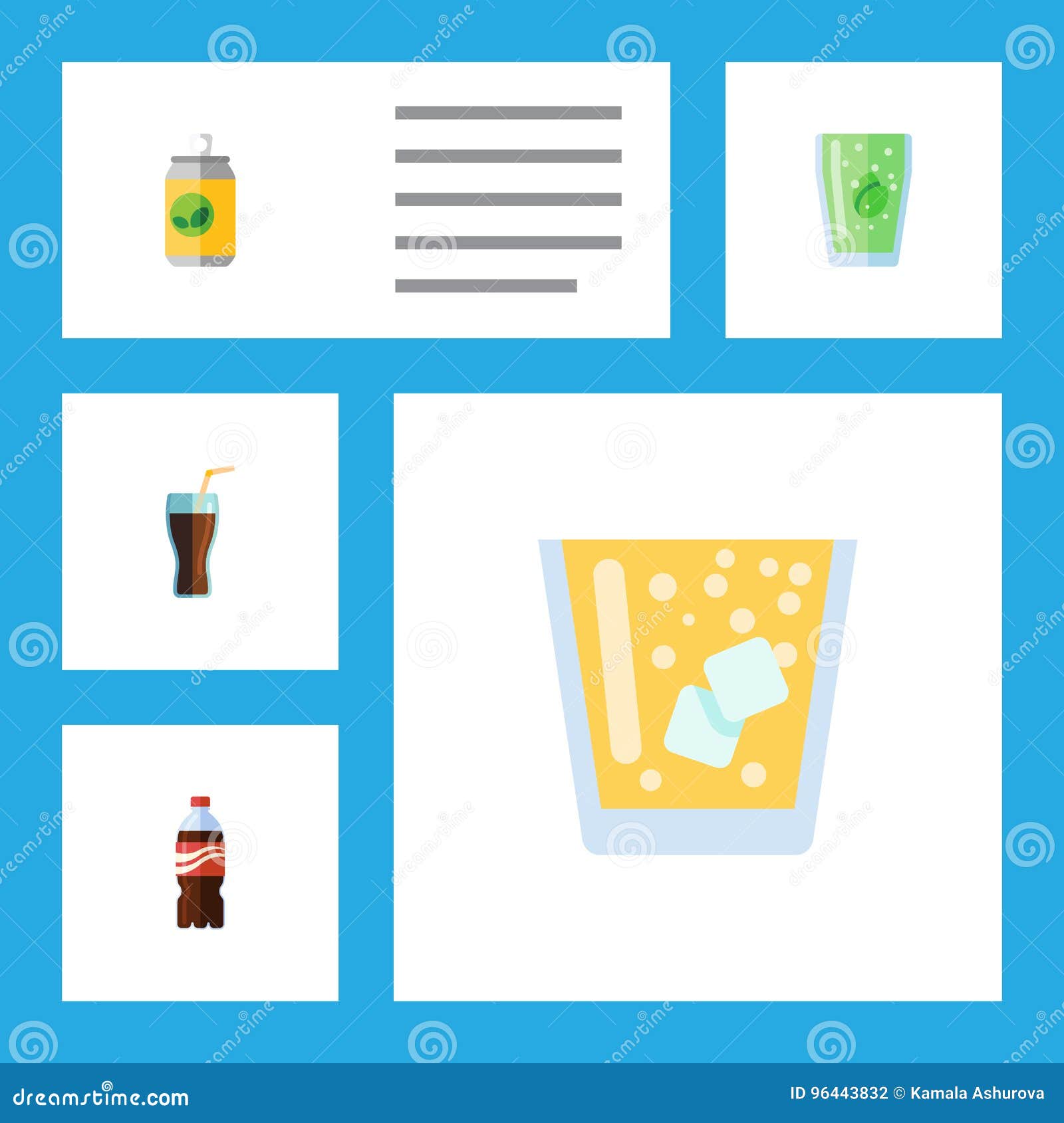 Flat Icon Beverage Set of Lemonade, Beverage, Fizzy Drink and Other ...