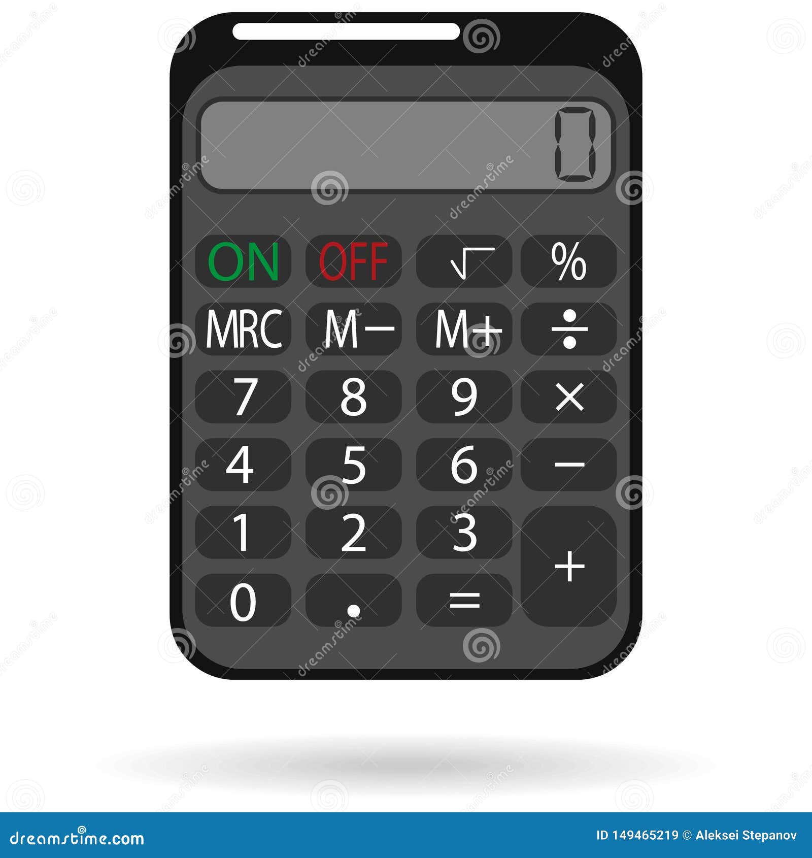 Flat Icon of Black Calculator with Shadow Stock Illustration ...