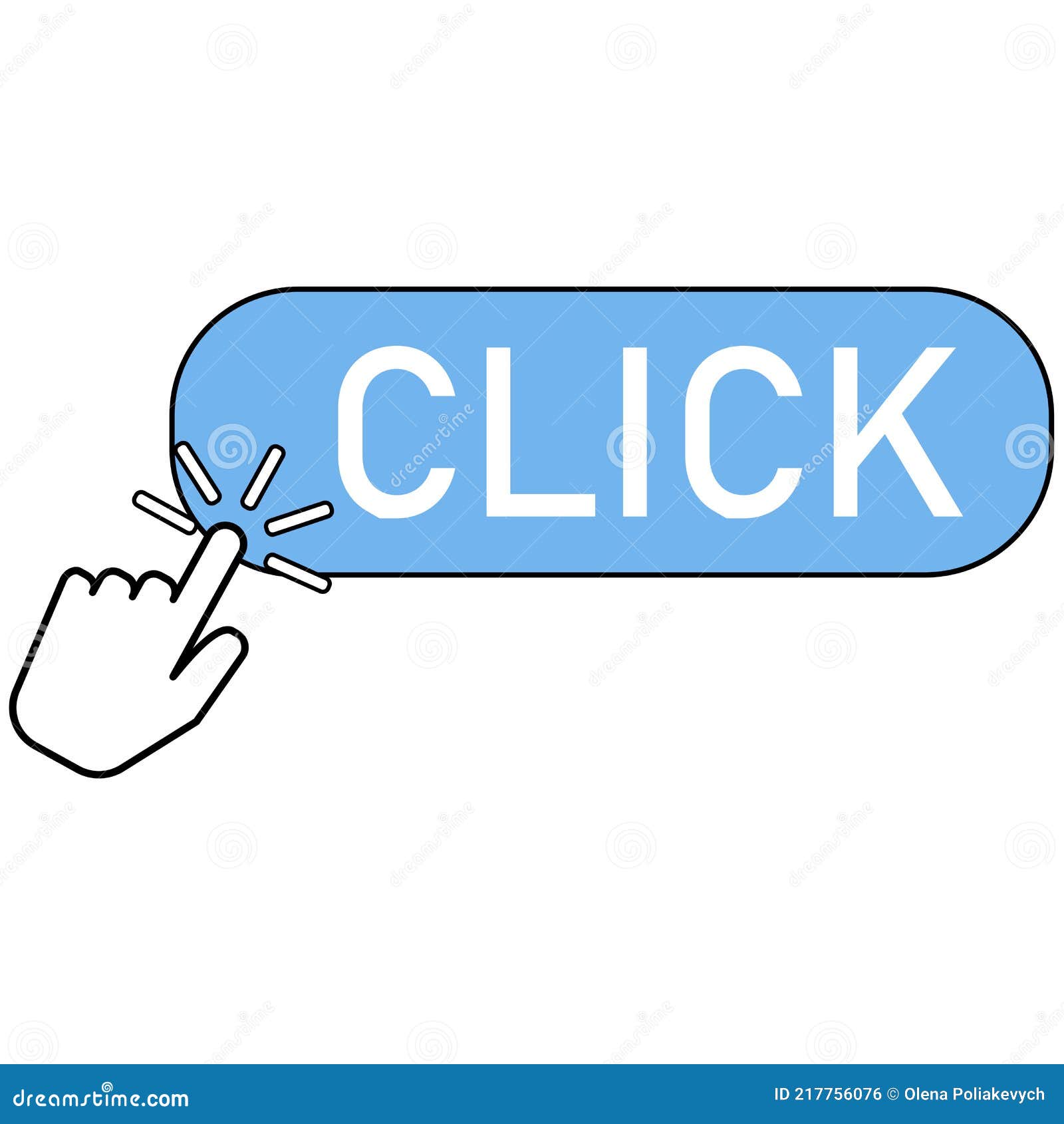 Flat Icon with Blue Click Bar. Button Hand Pointer Clicking. Click Here ... Flat Icon with Blue Click Bar. Button Hand Pointer Clicking. Click Here ...