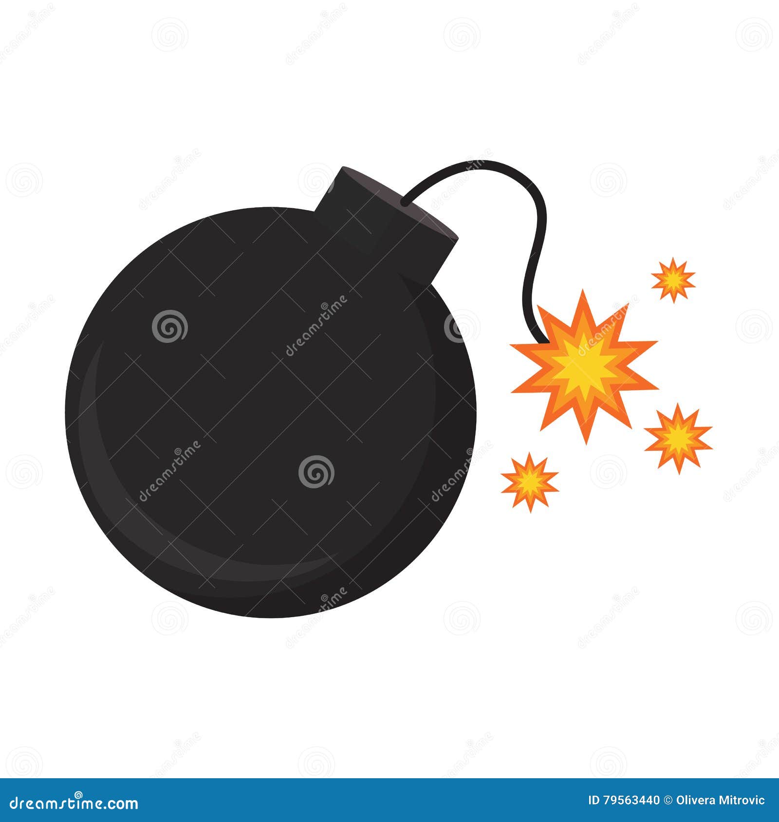 Flat icon bomb explosion stock vector. Illustration of beware - 79563440