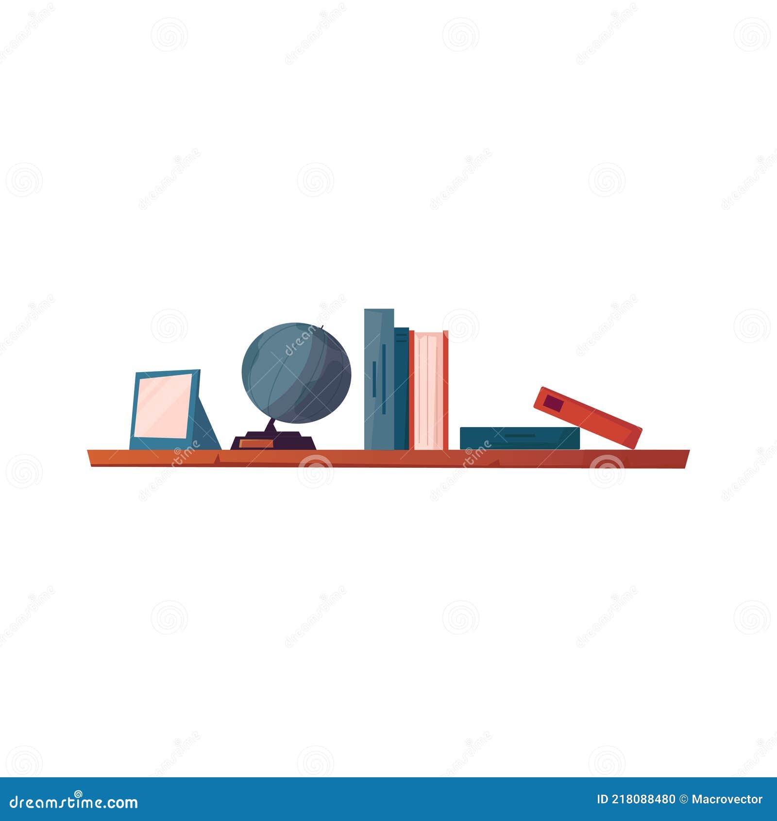 Bookshelf Flat Icon stock vector. Illustration of symbol - 218088480