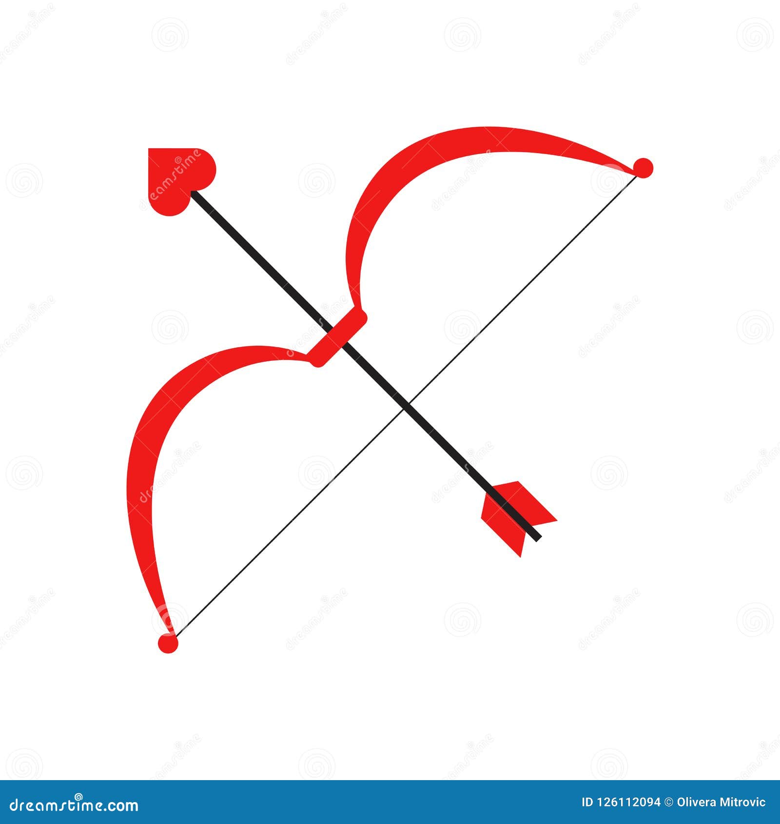 Flat Icon Bow and Arrow with Heart Stock Vector - Illustration of ...