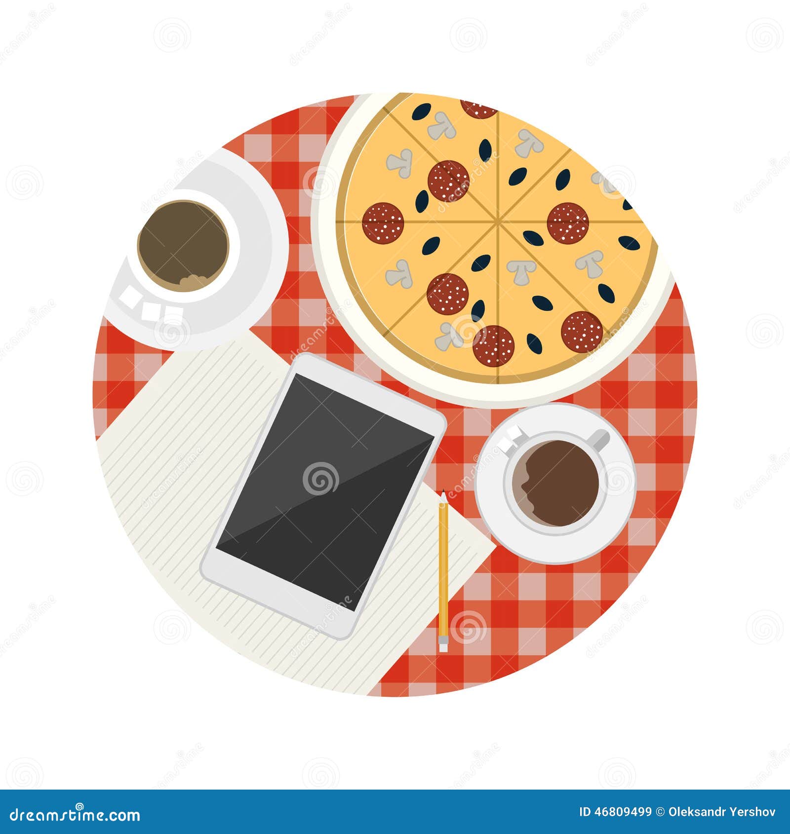 Flat Icon for Business Coffee Break Table Stock Vector - Illustration ...