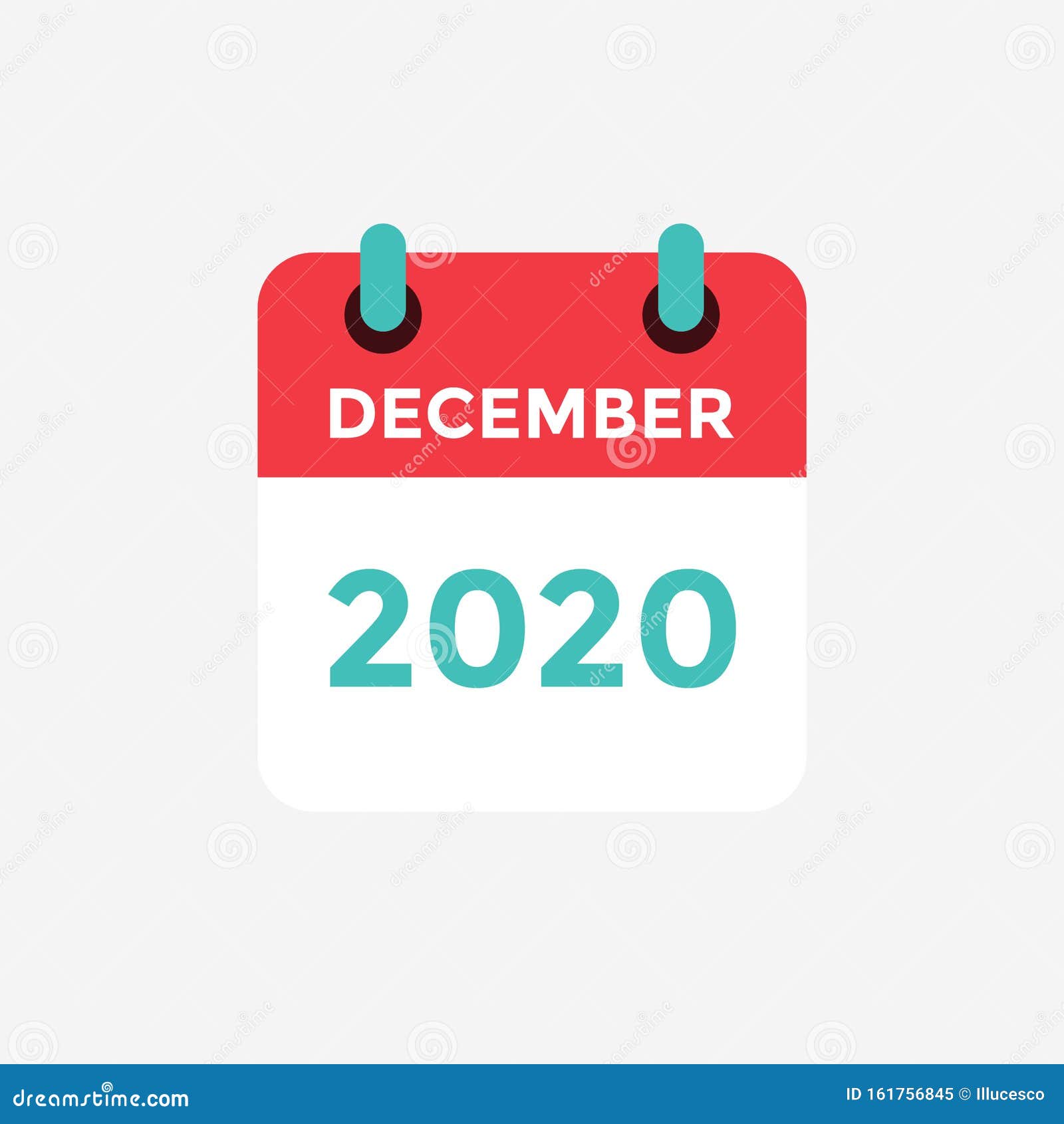 Flat Icon Calendar December 2020. Stock Vector - Illustration of logo ...