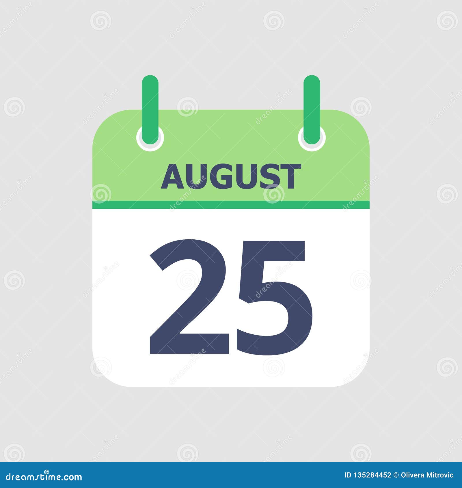 Calendar 25th of August stock vector. Illustration of calendar - 135284452