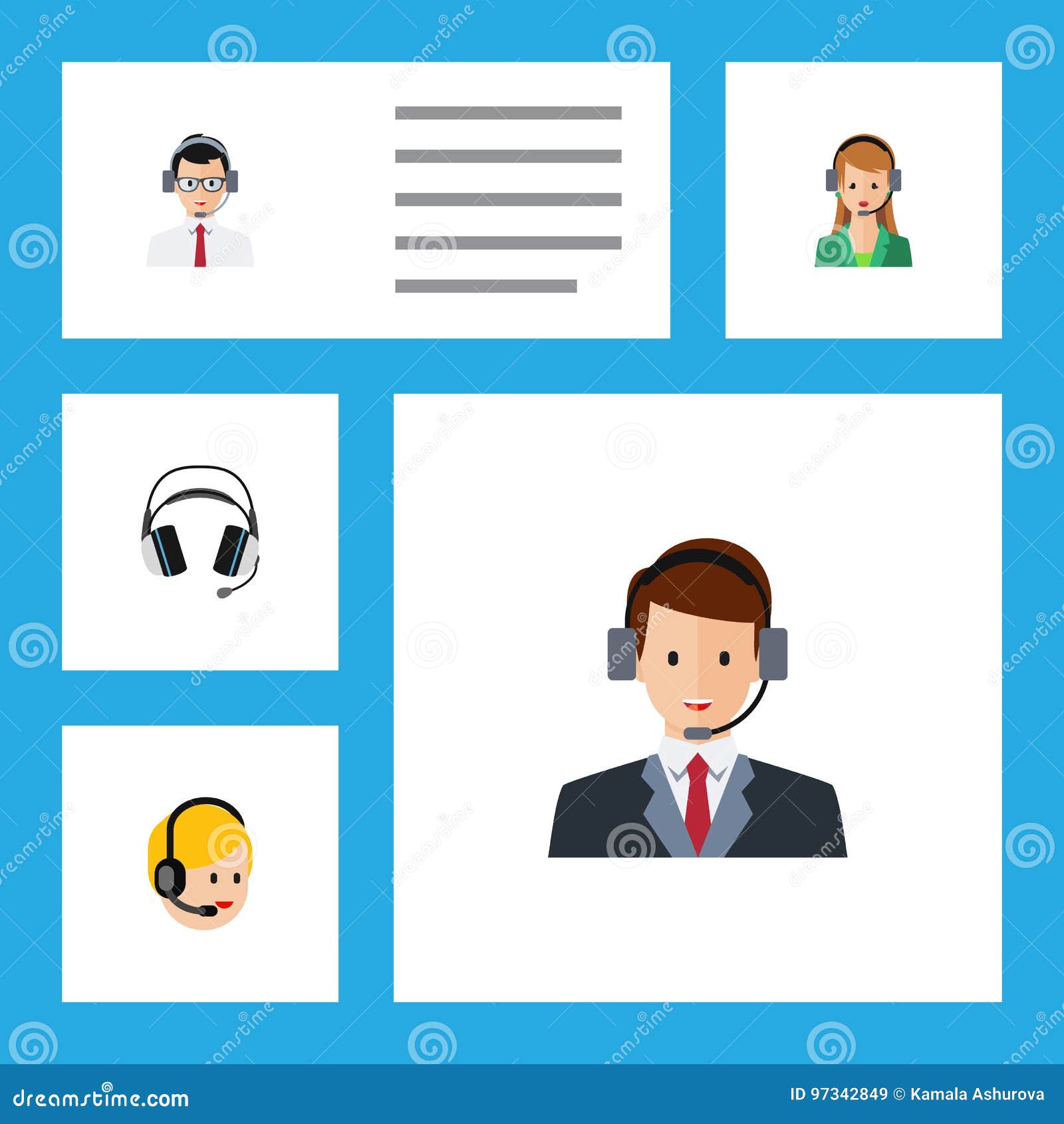 Flat Icon Call Set of Secretary, Call Center, Hotline and Other Vector ...