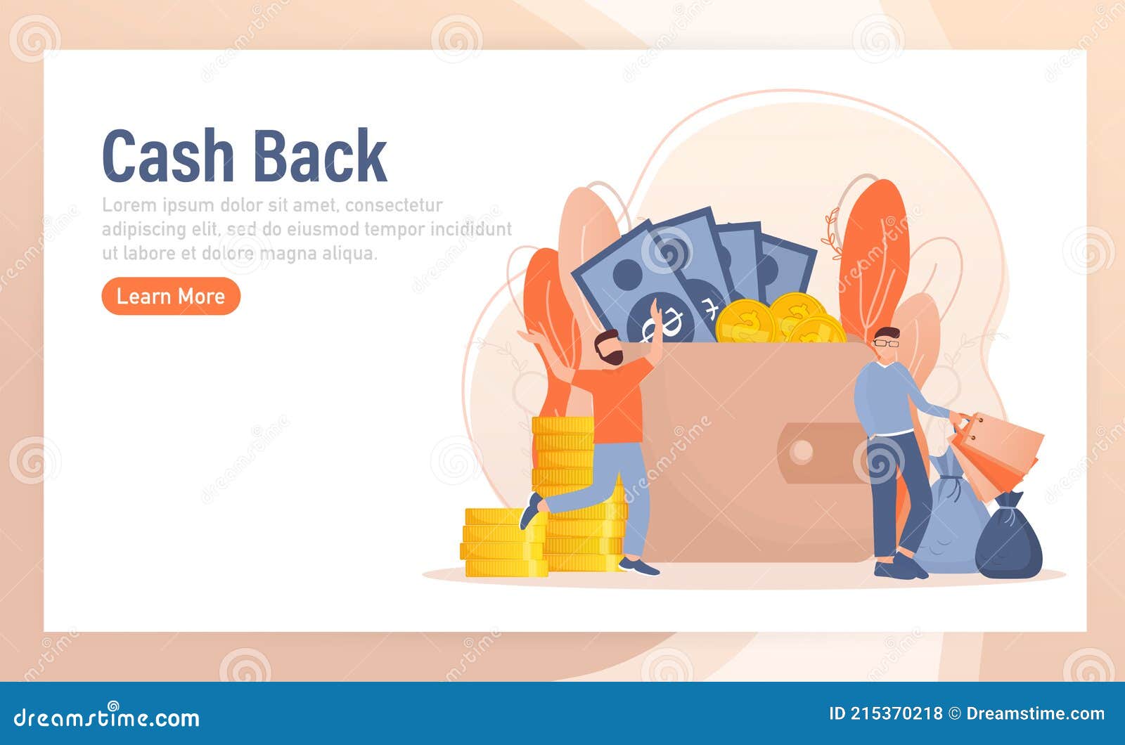 Flat Icon with Cash Back People for Concept Design. Cash Back Concept ...